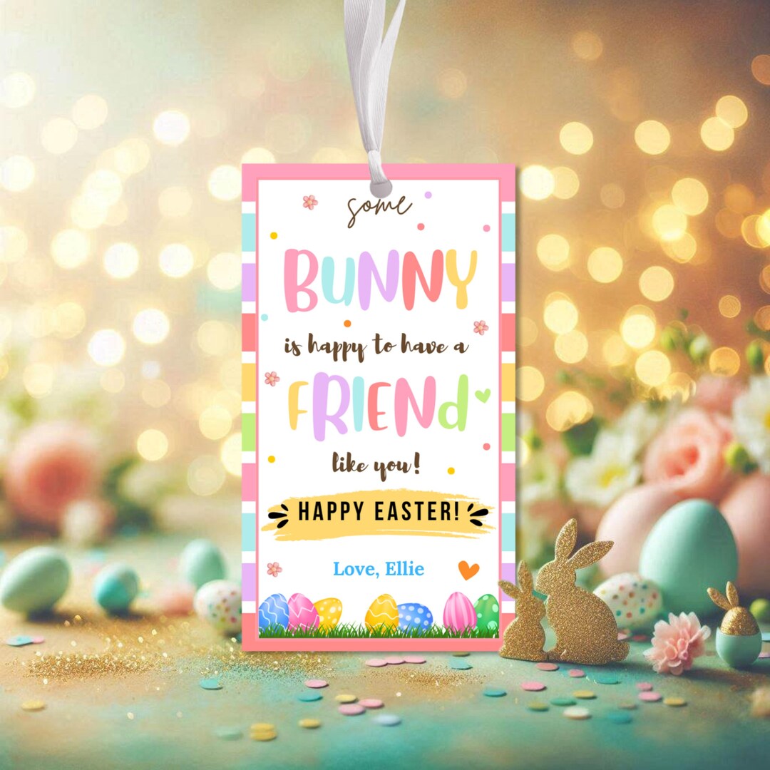 Printable Easter Gift Tags | Classroom Bunny Favor Tags | Easter Candy ...