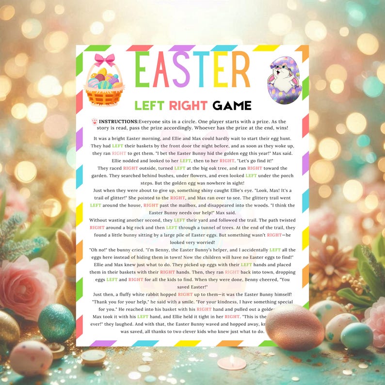 Left-right Easter Story Game | Printable Easter Story for Kids | Fun ...