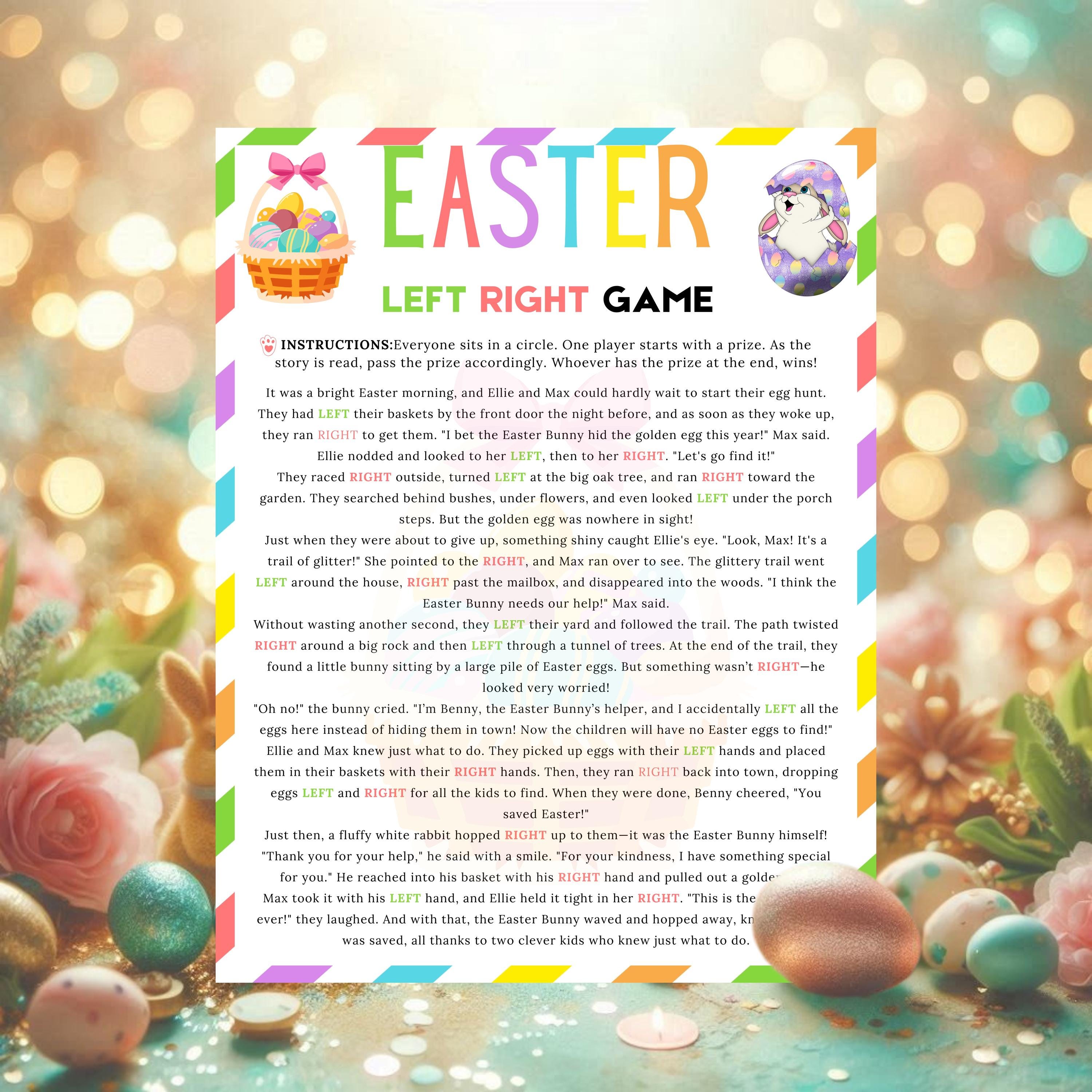 Left-right Easter Story Game | Printable Easter Story for Kids | Fun ...