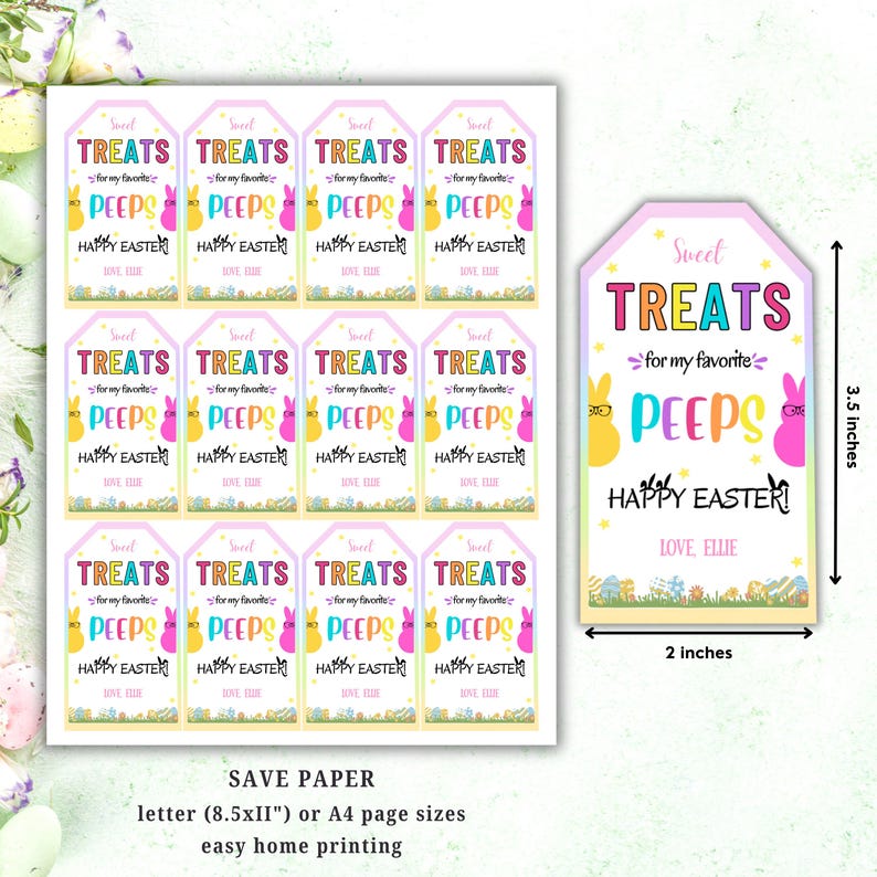 Printable Easter Peeps Gift Tags | Sweet Treats for My Favorite Peeps ...