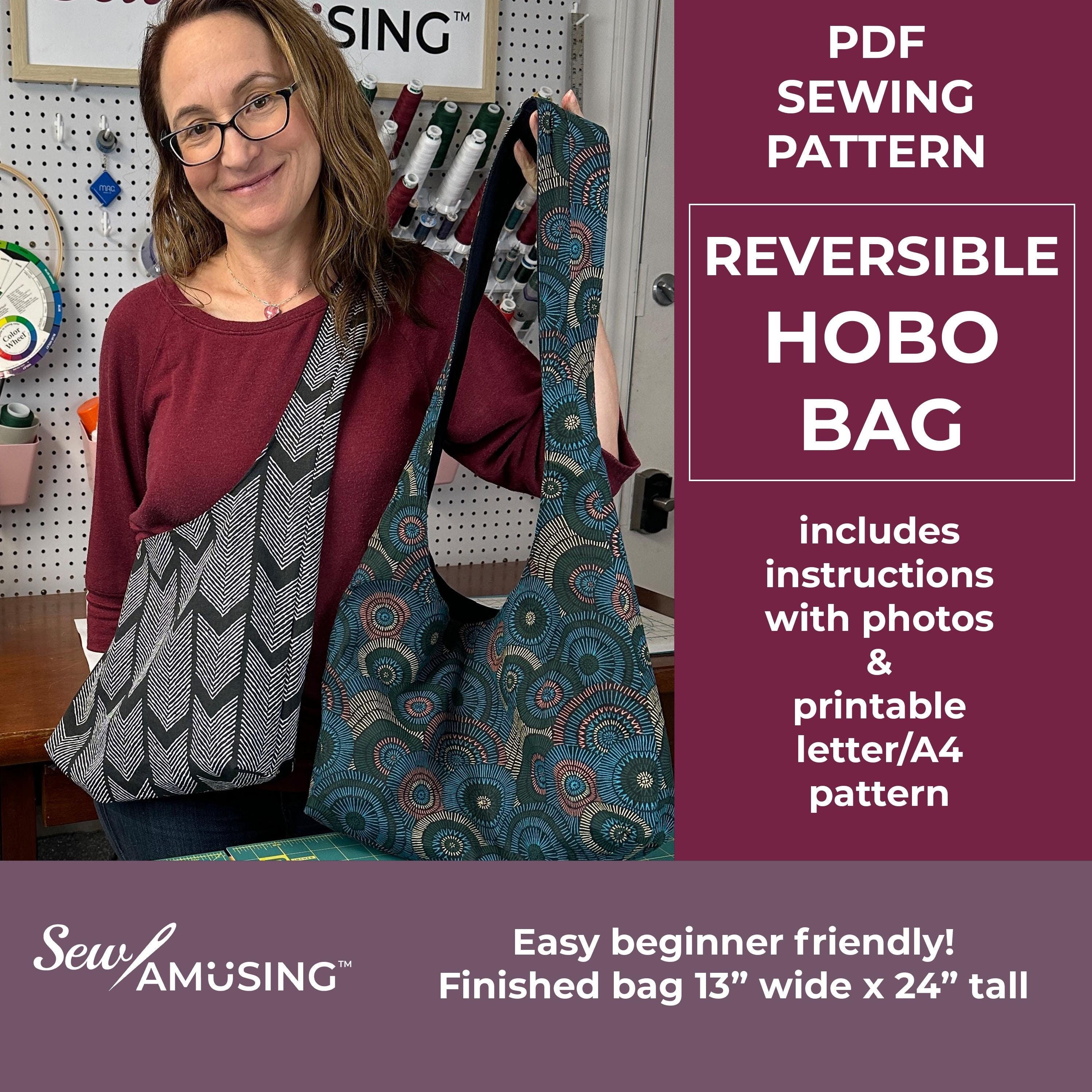 Reversible Hobo Bag Sewing Pattern - PDF Digital Download | Easy to Sew ...