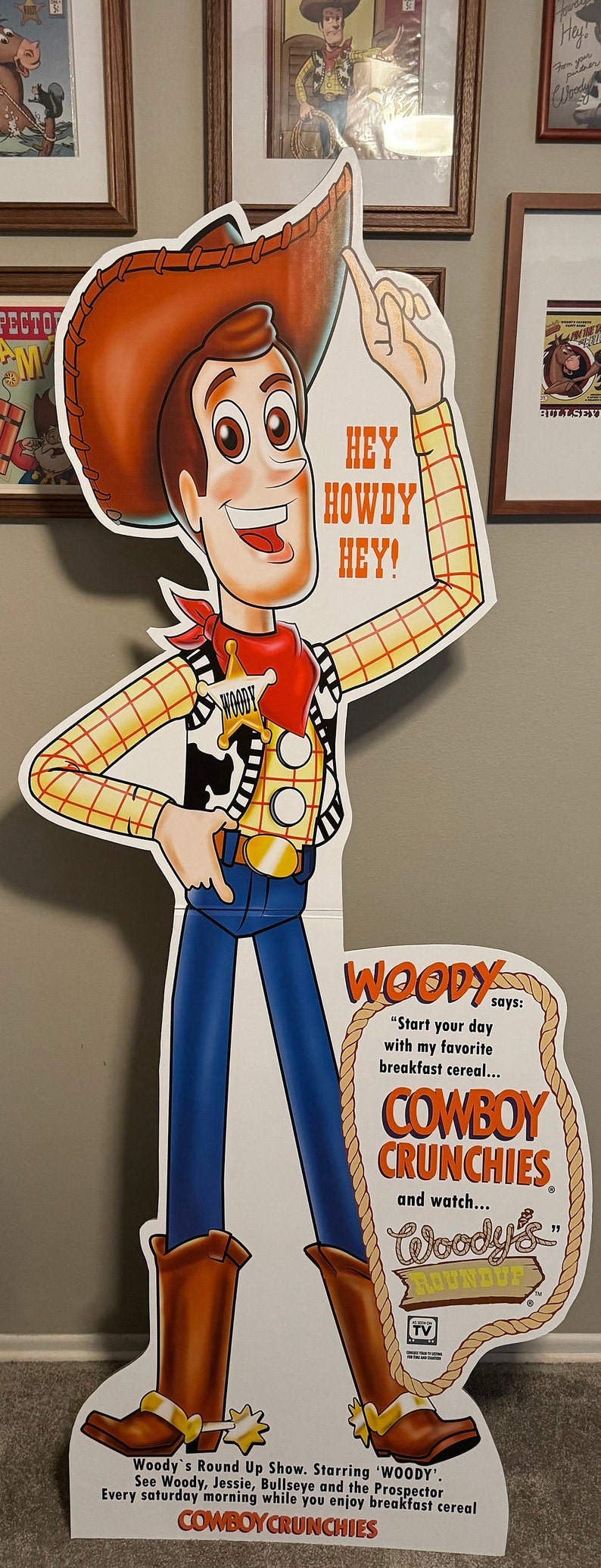 Life-size Sheriff Woody Cardboard Standup - Toy Story Collector's Item ...