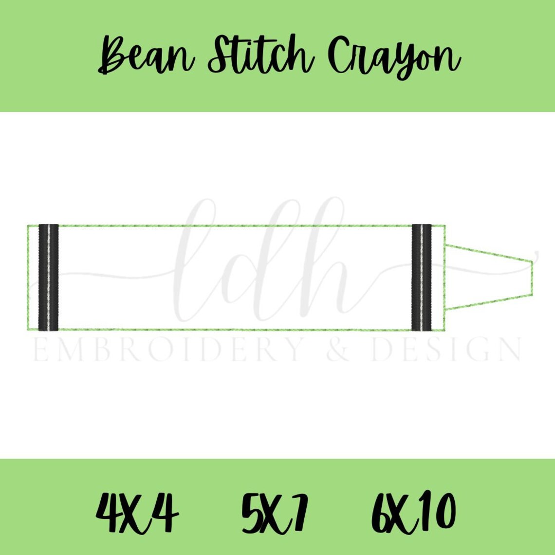 Single Crayon Bean Stitch Machine Embroidery Design File - Etsy