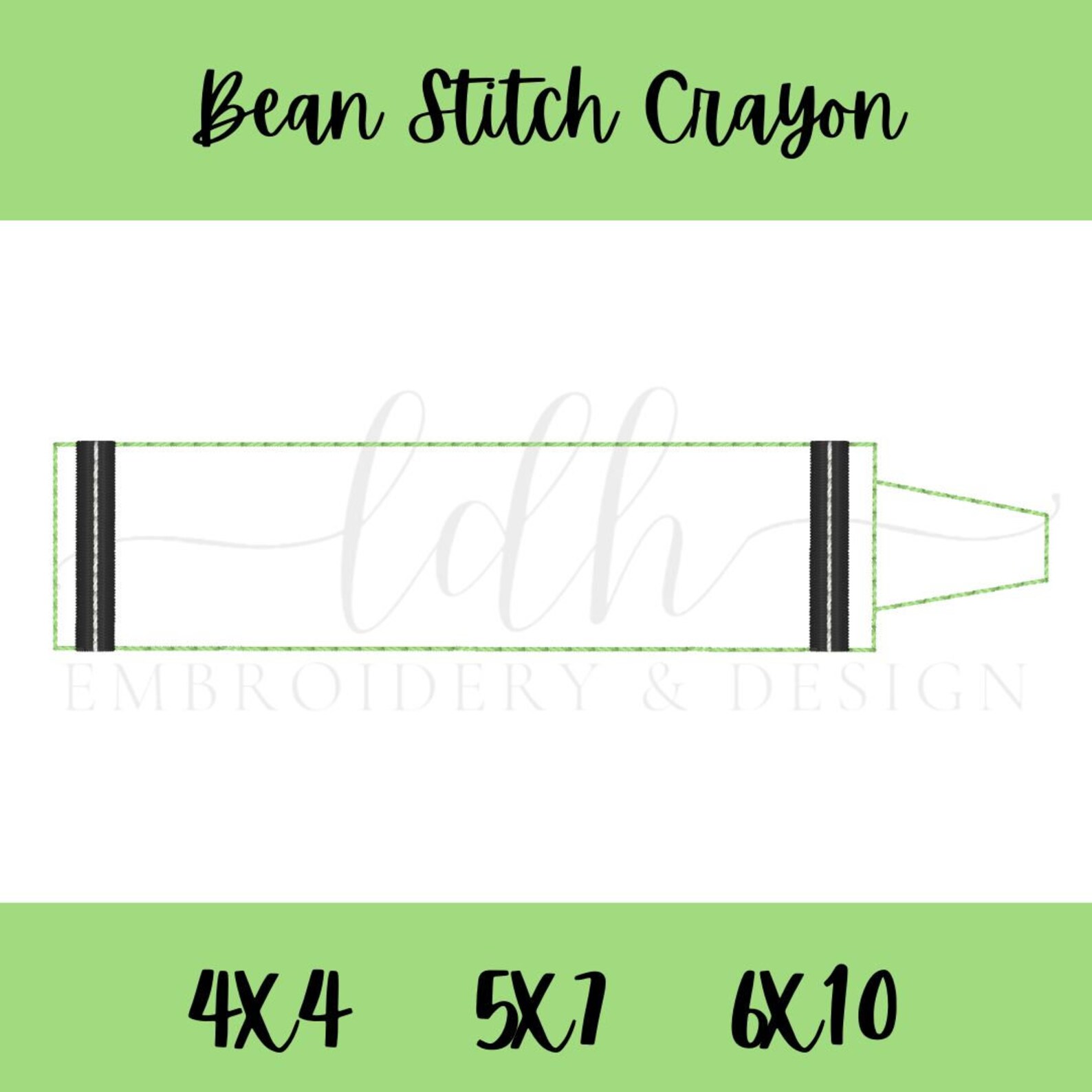 Single Crayon Bean Stitch Machine Embroidery Design File - Etsy