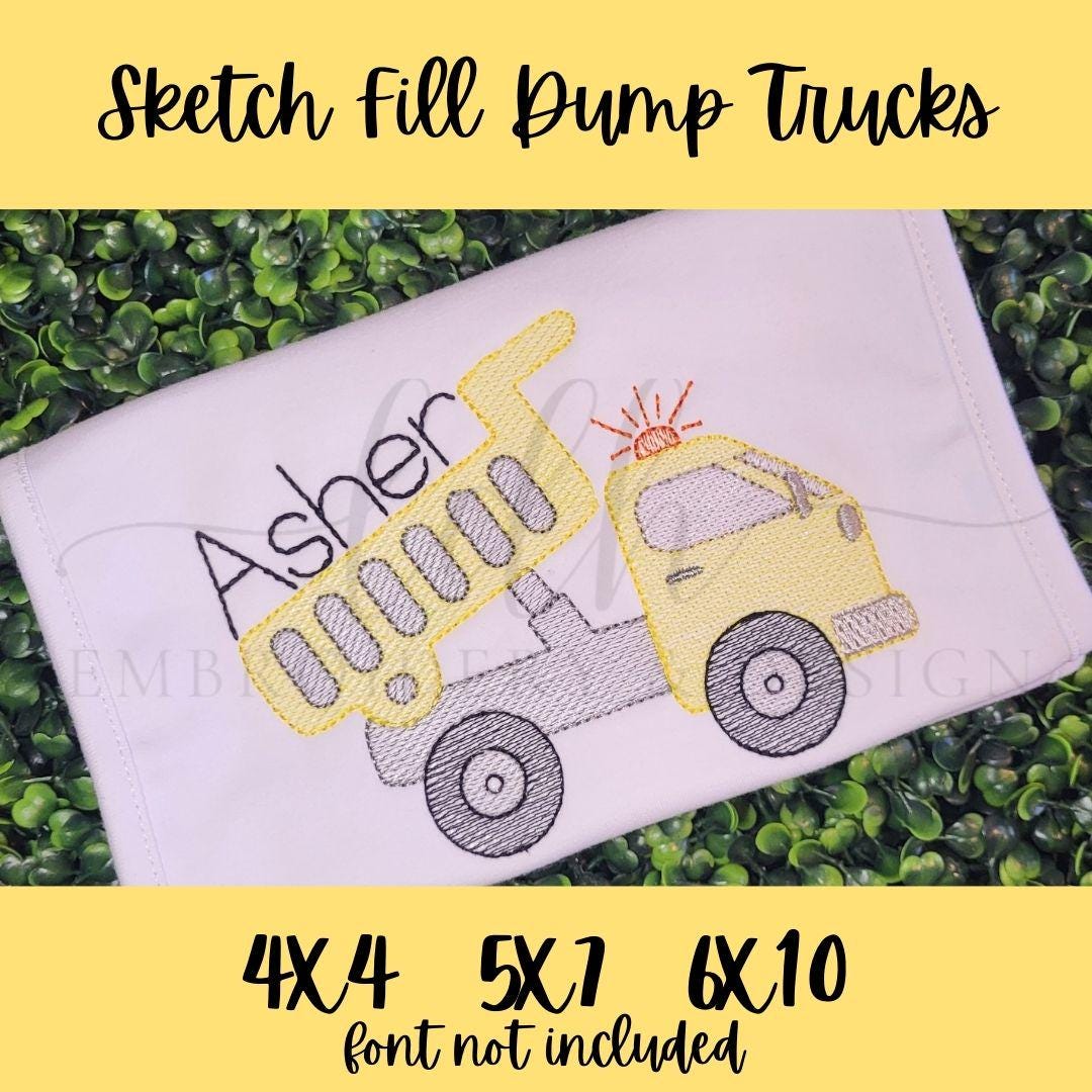 Sketch Fill Dump Truck Embroidery Design File - Etsy