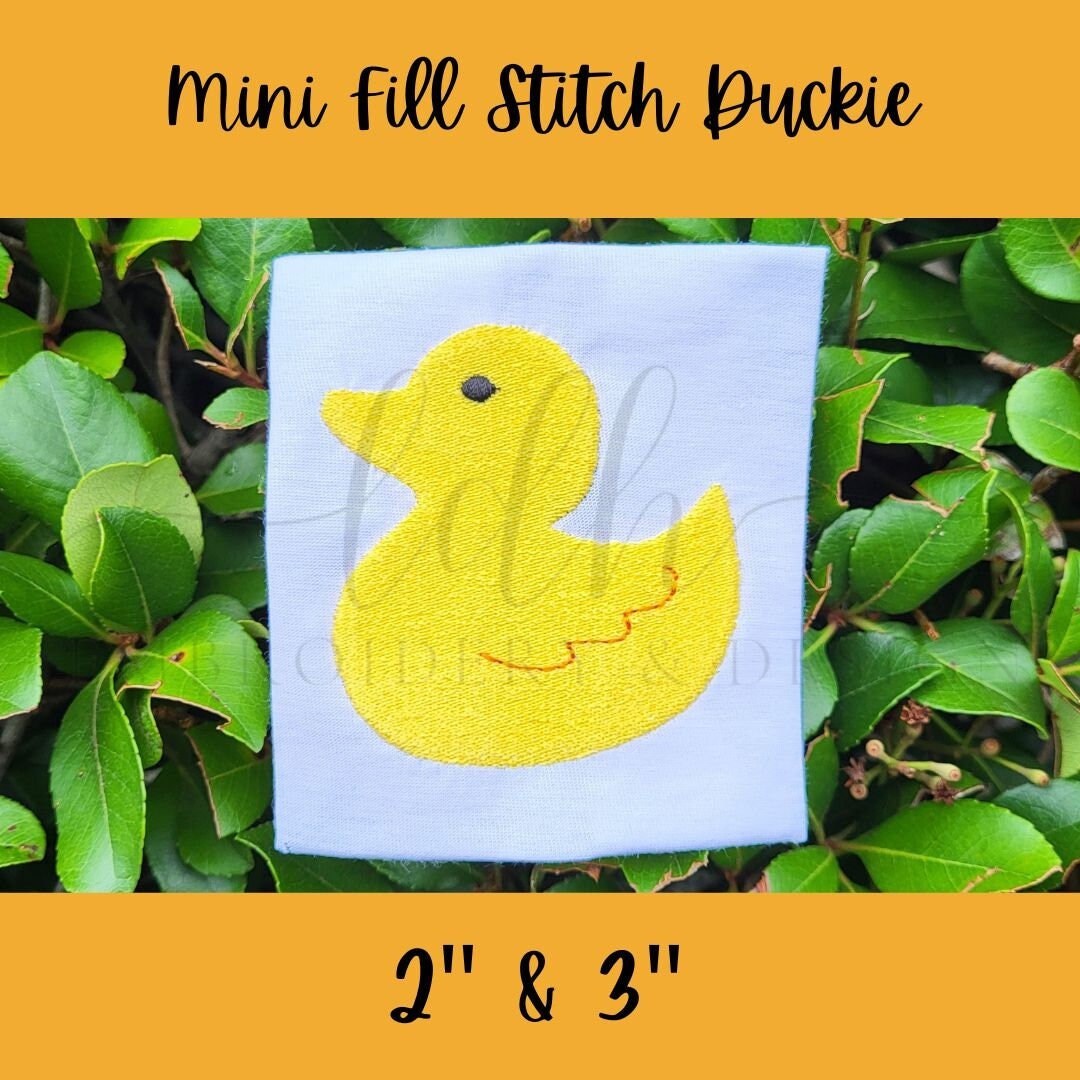 Mini Duckie Fill Stitch Machine Embroidery Design Rubber Duck Bath ...