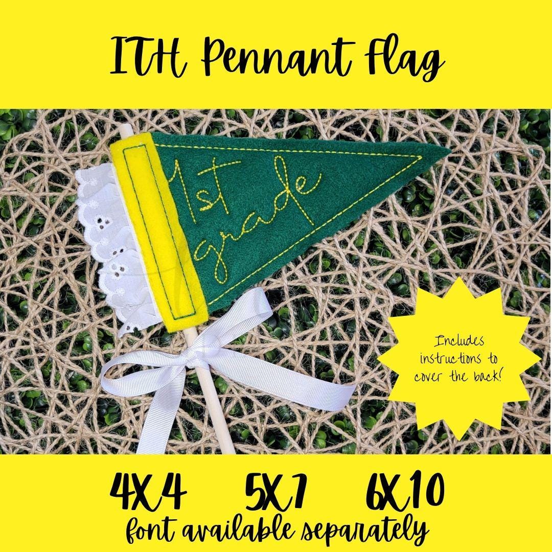 ITH Pennant Flag Embroidery Design File - Etsy