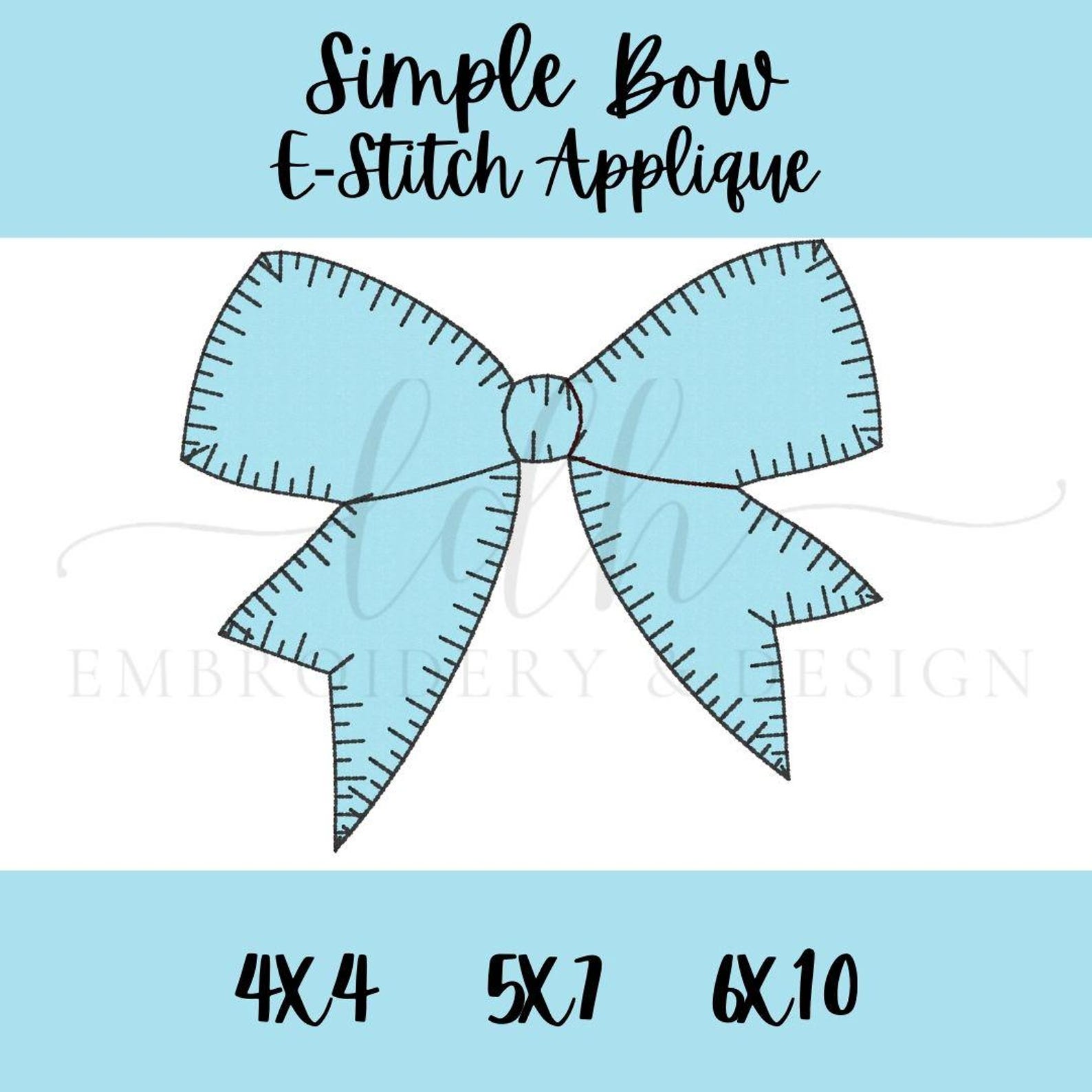 Simple Bow E-stitch Stitch Applique Embroidery Design File - Etsy