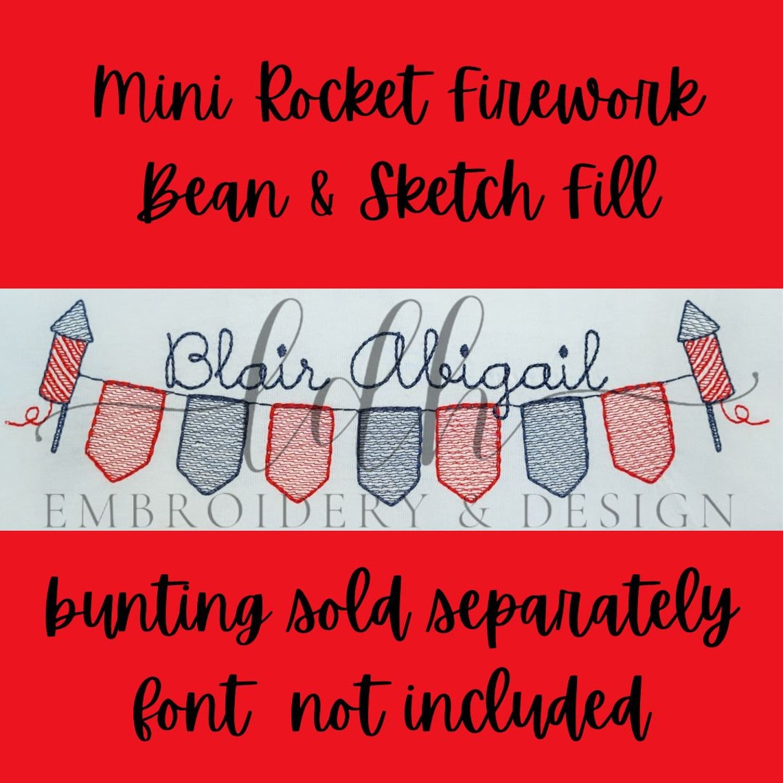 Rocket Firework Bean and Sketch Fill Mini Embroidery Design File - Etsy