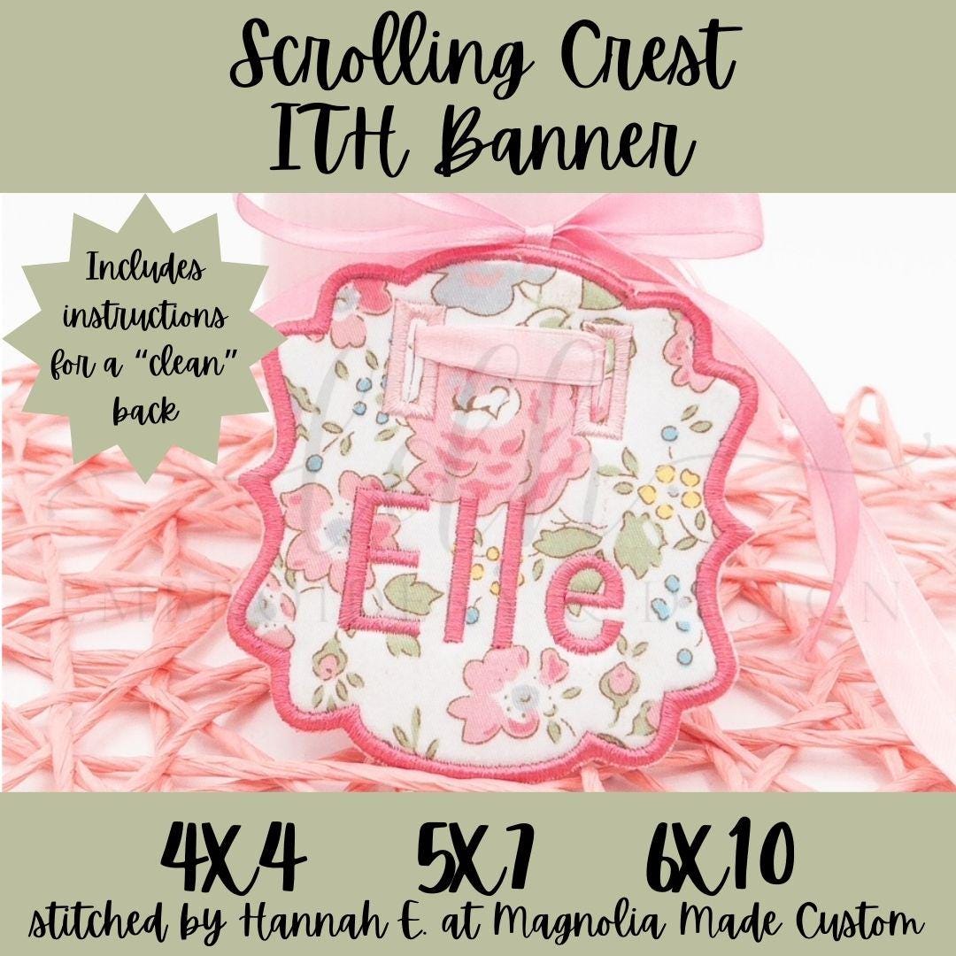 Scrolling Crest Banner Bunting Flag ITH Embroidery Design File - Etsy