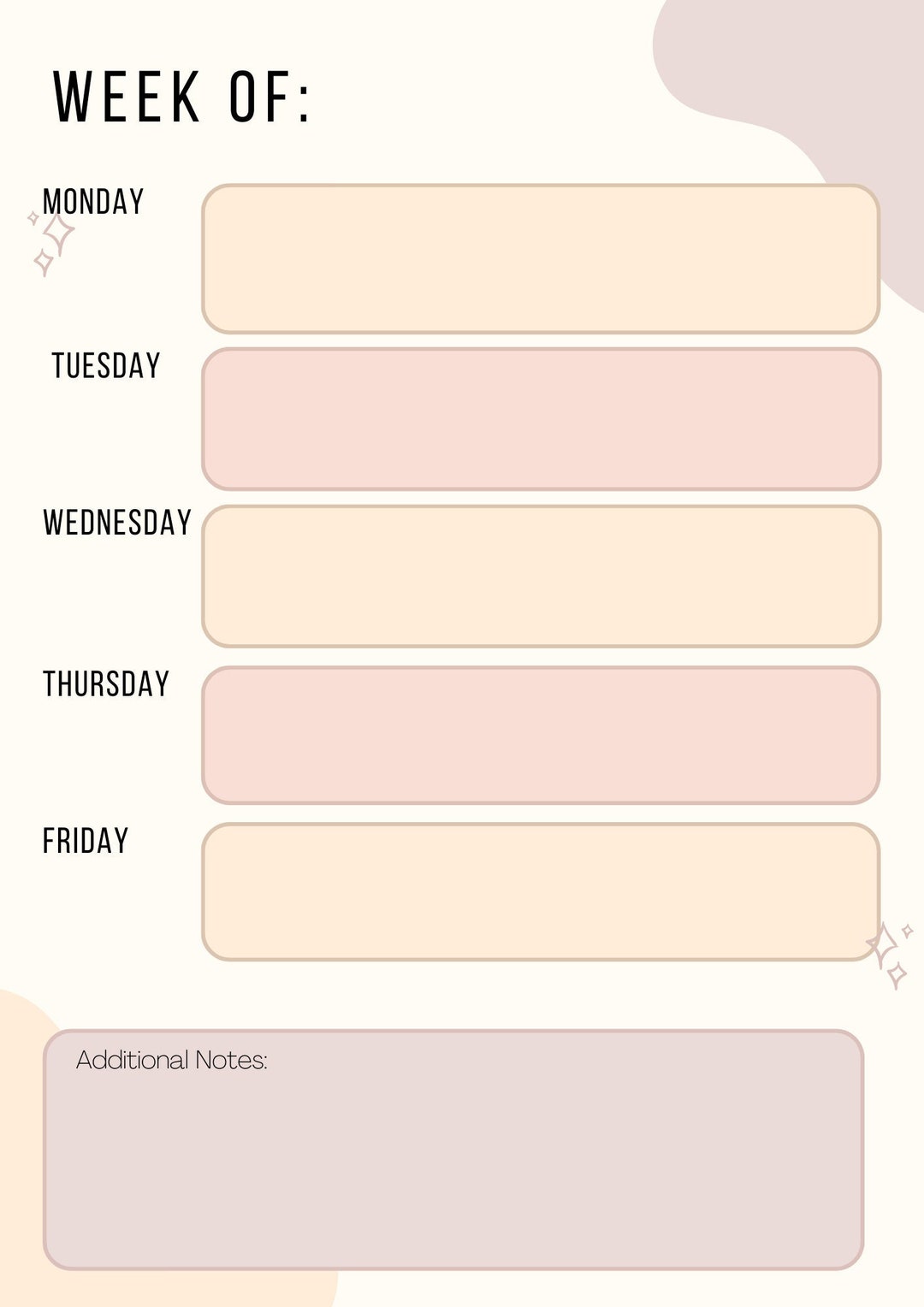 Aesthetic Printable Weekly Planner - Etsy