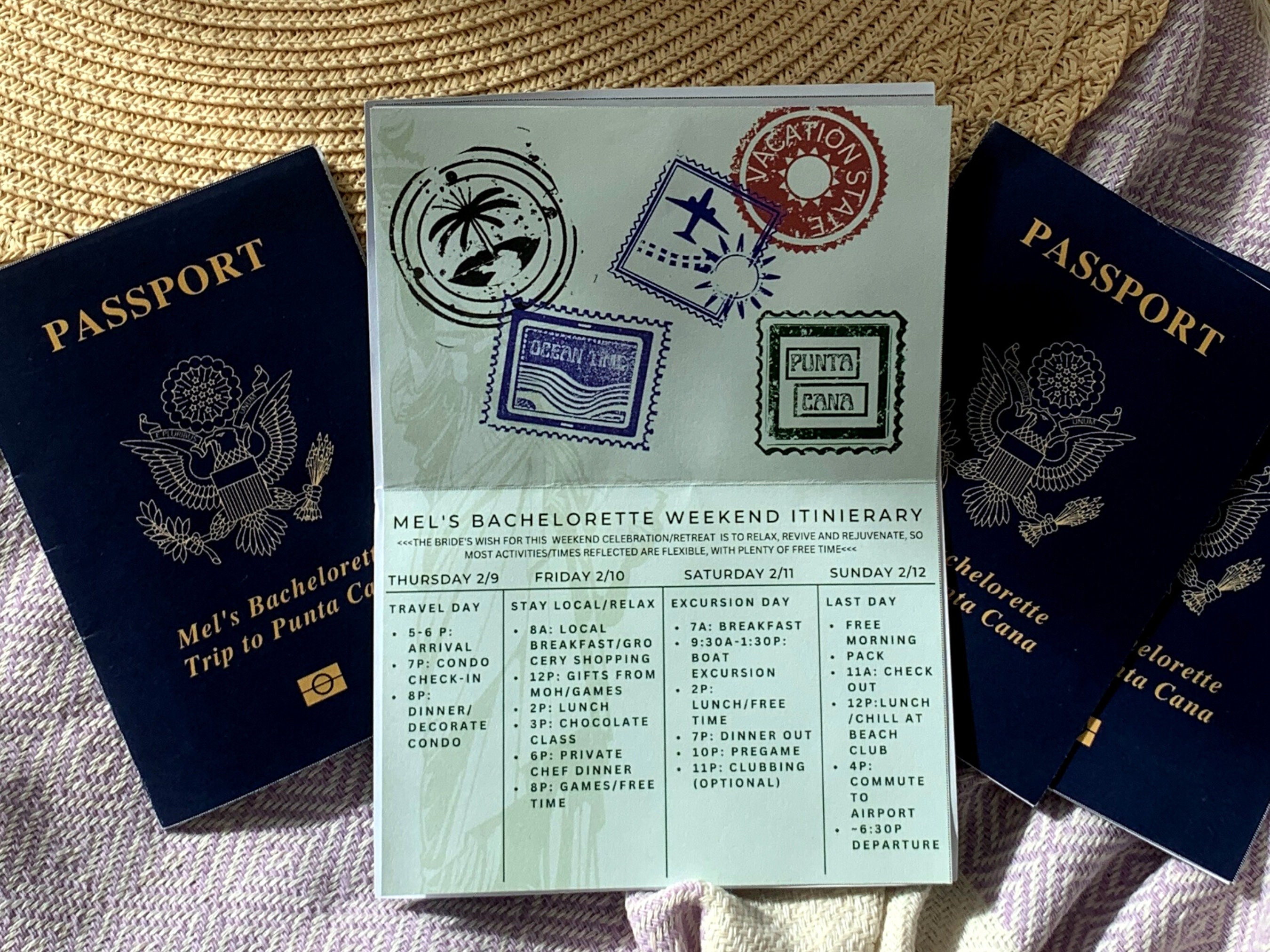 Passport DIY: Bachelorette, Spring Break, Summer Vacation, Beach Trip ...