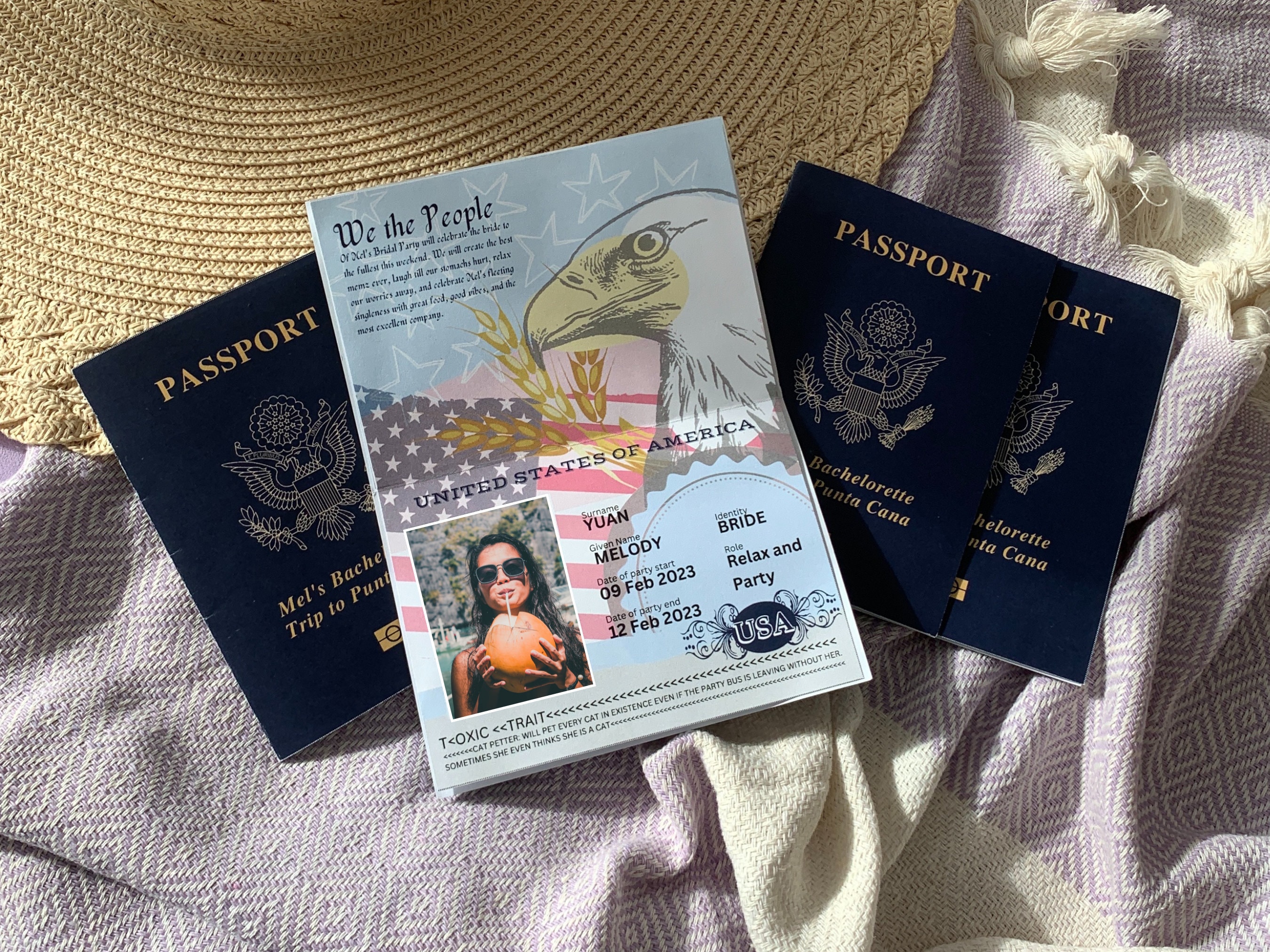 Passport DIY: Bachelorette, Spring Break, Summer Vacation, Beach Trip ...