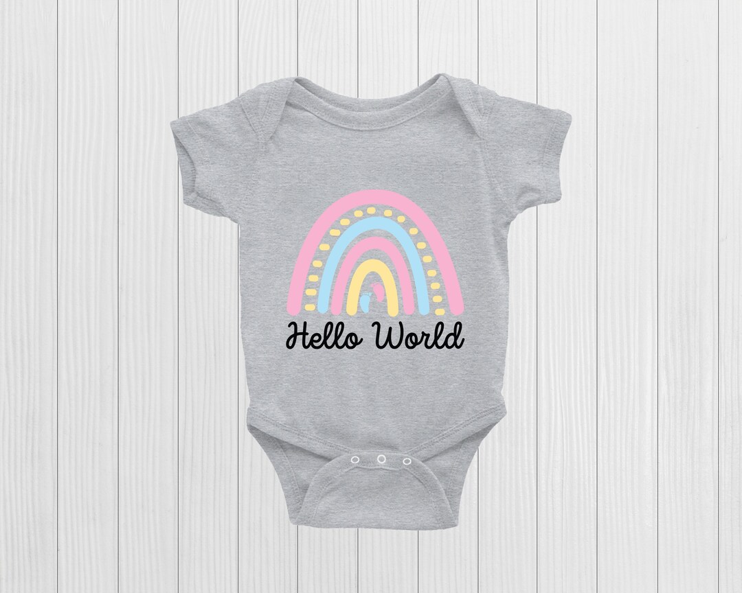 Hello World Toddler Shirt Pregnancy Announcement, Cute Baby Shower Gift ...