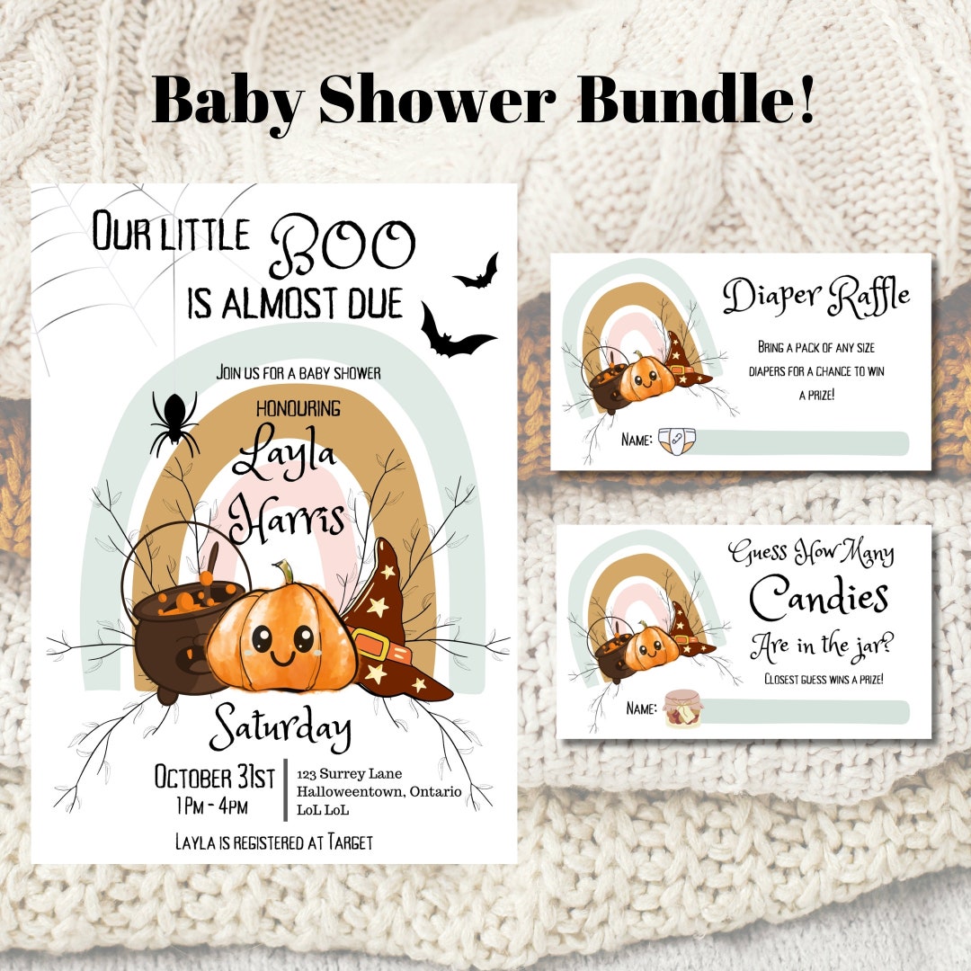 Spooky Baby Shower Invitation Bundle, Shower Bundle, Halloween Baby ...
