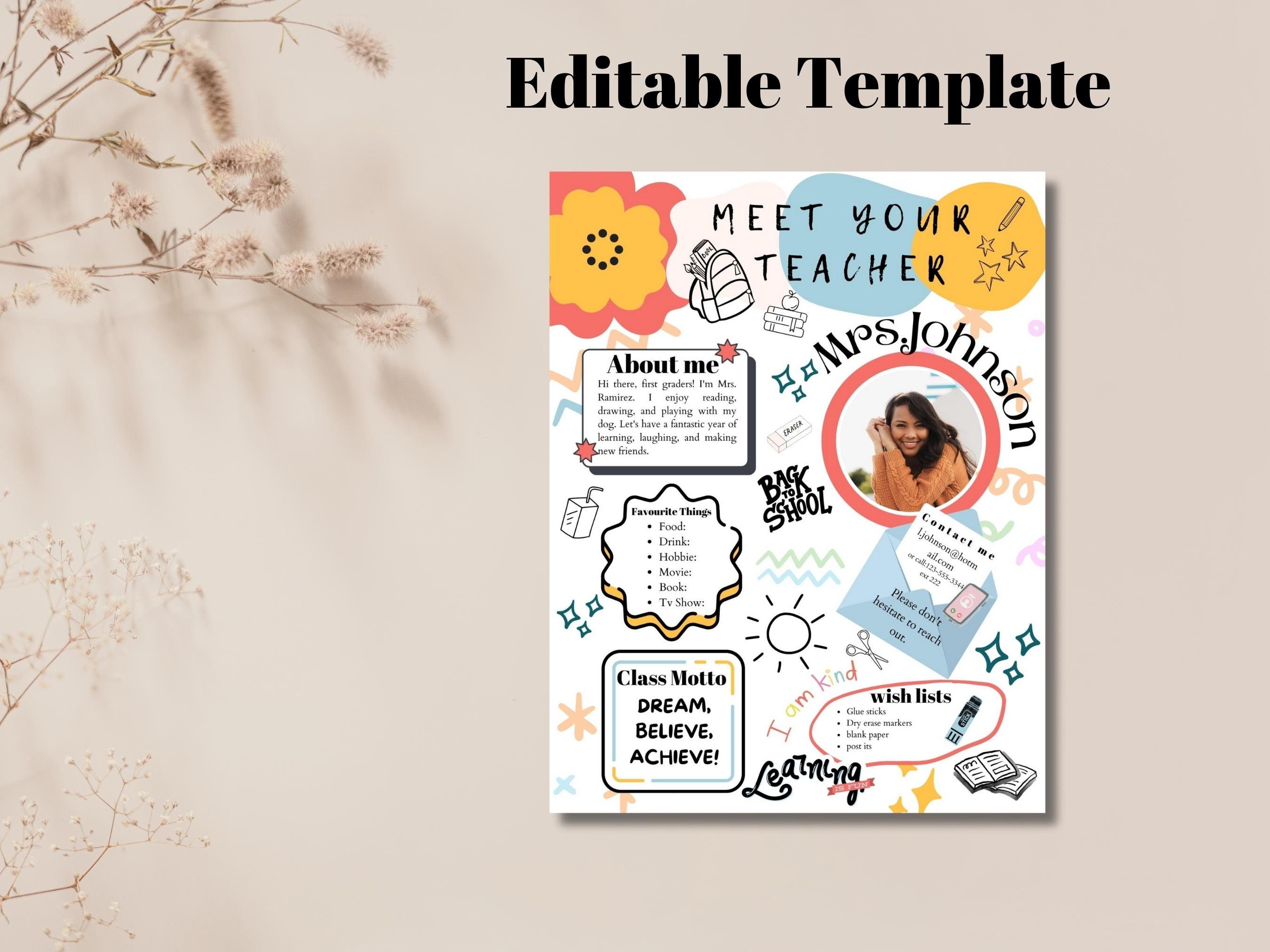 Meet the Teacher Editable I I Meet the Teacher Intro Template I ...