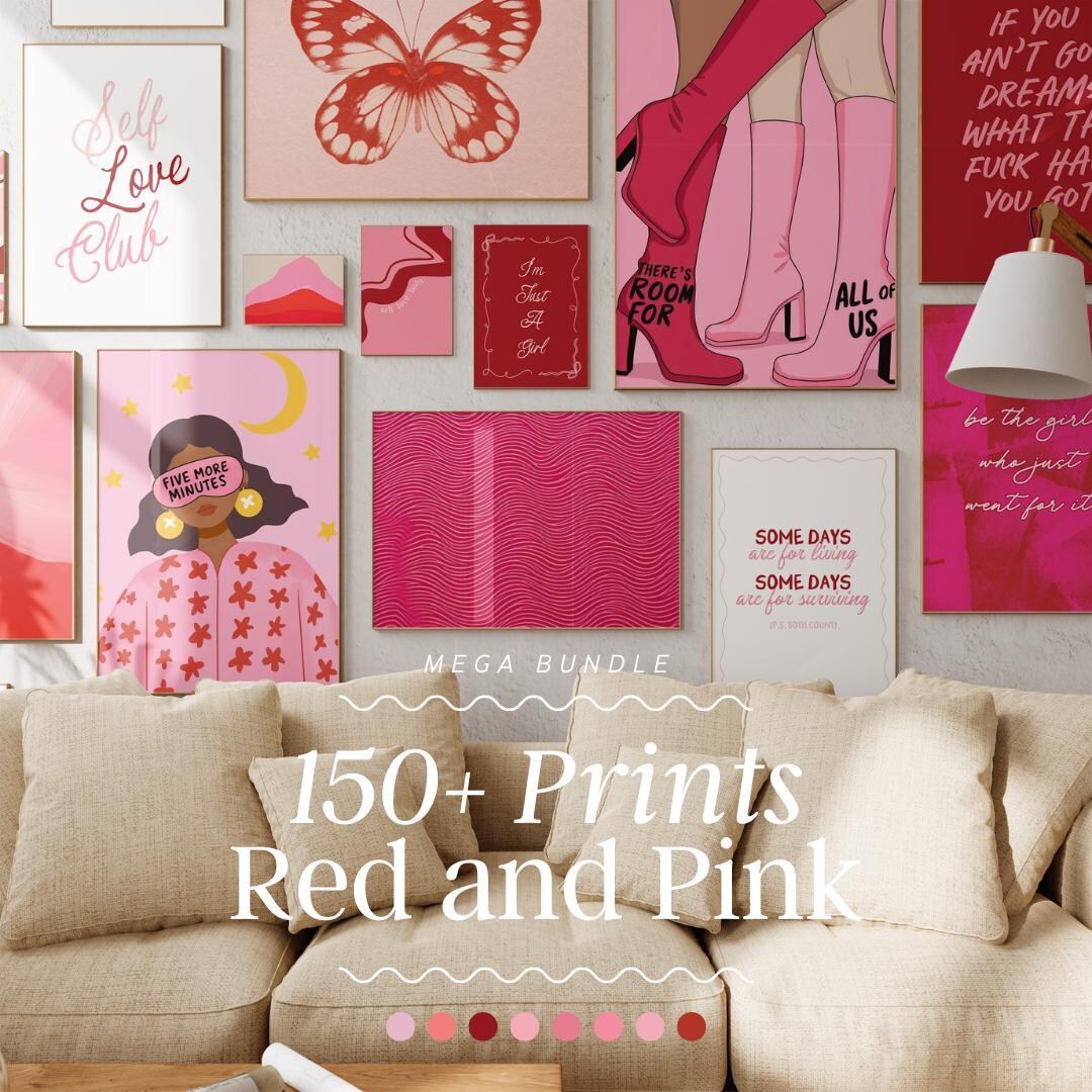 Preppy Wall Print Bundle | Printable Wall Art, Girl Bedroom Decor ...