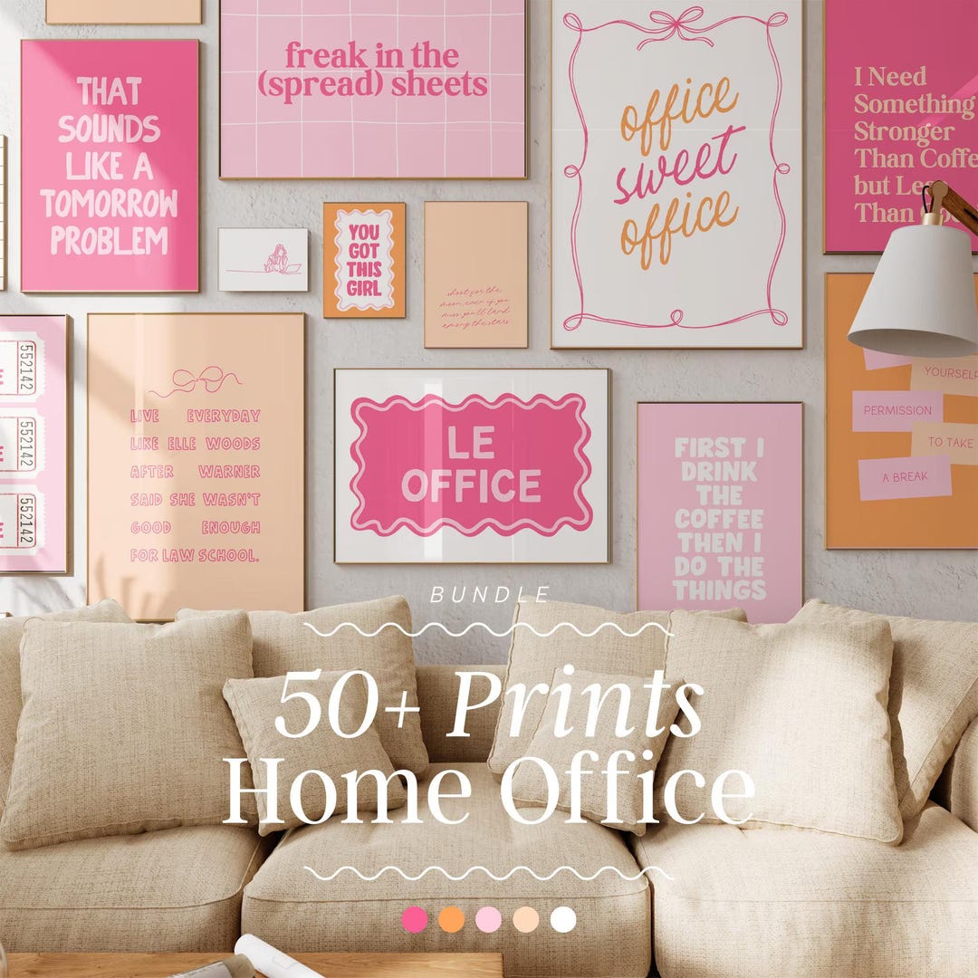 Home Office Print Set | Work From Home Wall Art (digital Download) - Etsy