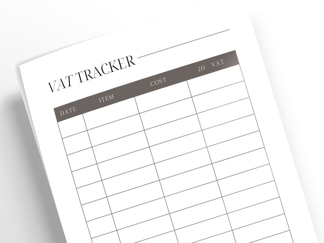 VAT Tracker A5 Binder Insert Printable Planner Insert, Digital Download ...