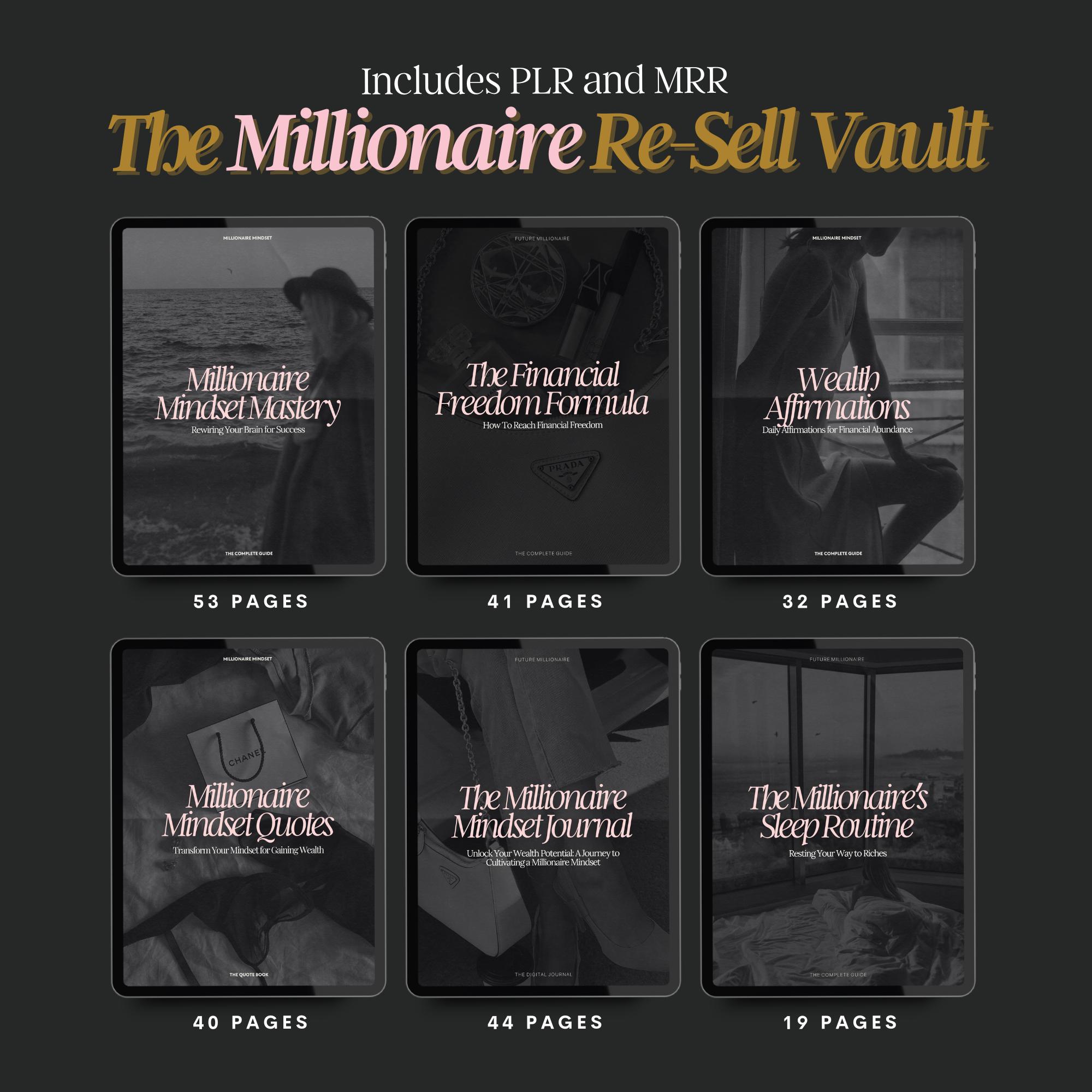 Millionaire Ebook MRR Re-sell Vault // Master Resell Rights, Resell ...