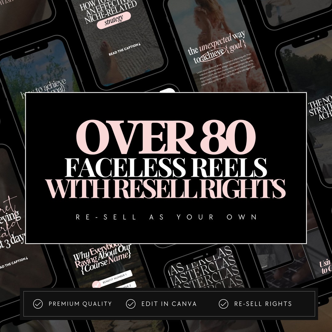80 Faceless Reel Templates MRR // Master Resell Rights, Resell Digital ...