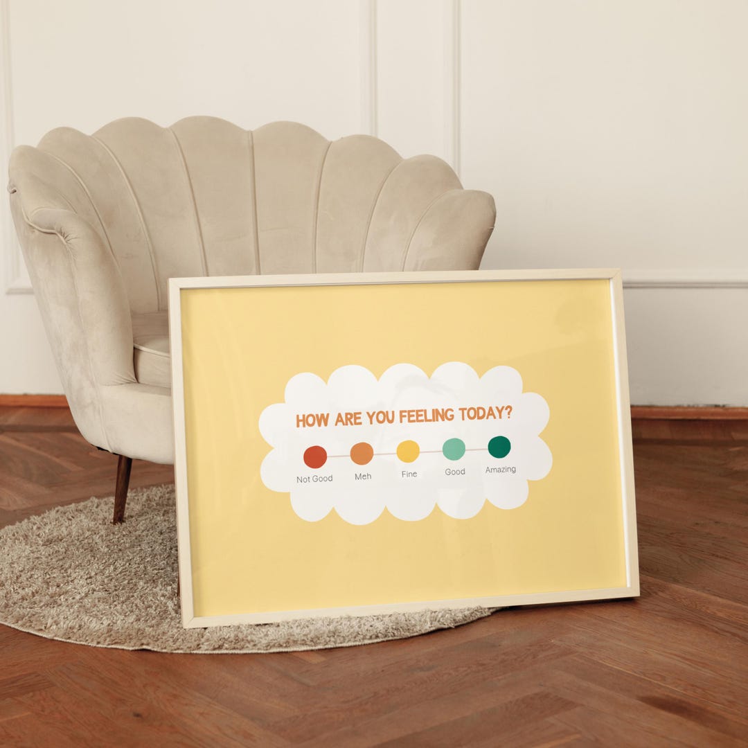 Mental Health Feelings Chart Poster | Therapist Office Decor (digital ...