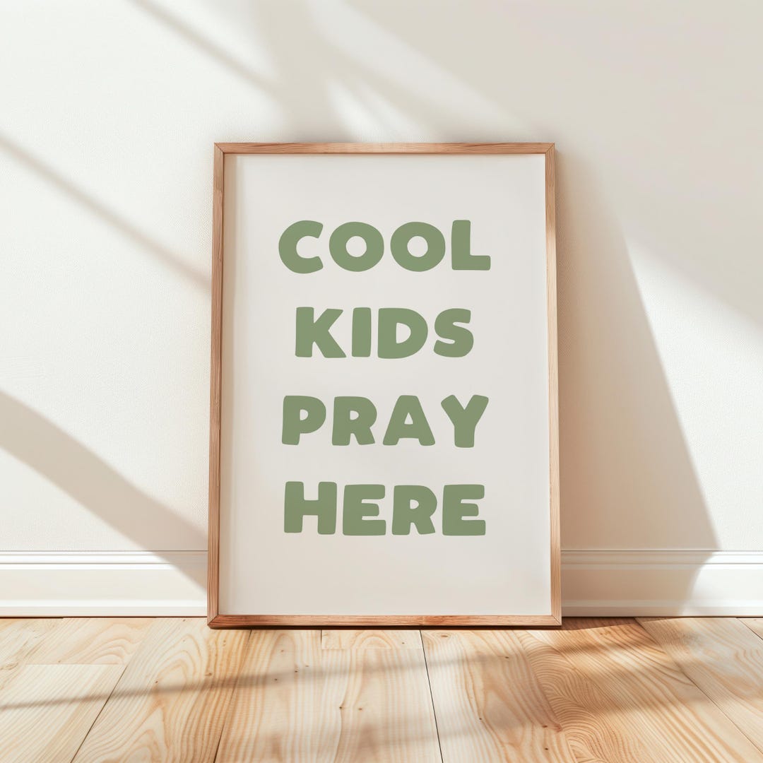 Cool Kids Pray Here Wall Print | Sunday School Print, Classroom Bible ...