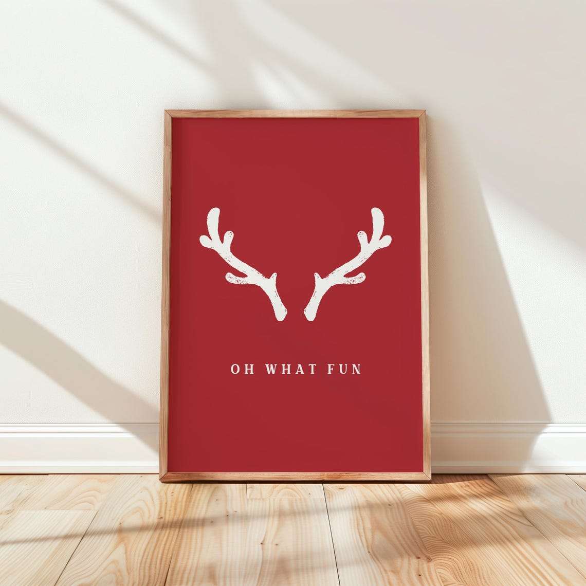 Reindeer Antlers Christmas Print | Holiday Wall Art (digital Download ...