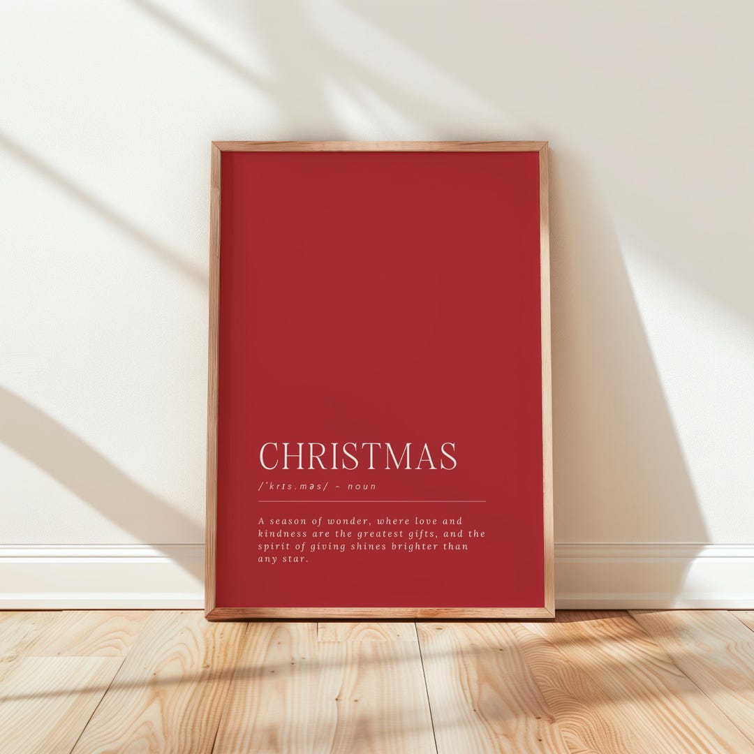 Red Christmas Definition Art Print | Holiday Wall Decor (digital ...