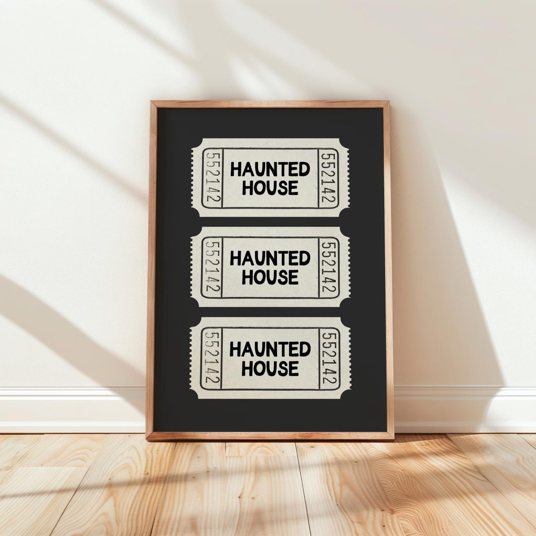 Haunted House Ticket Halloween Wall Art | Autumn Decor (digital ...
