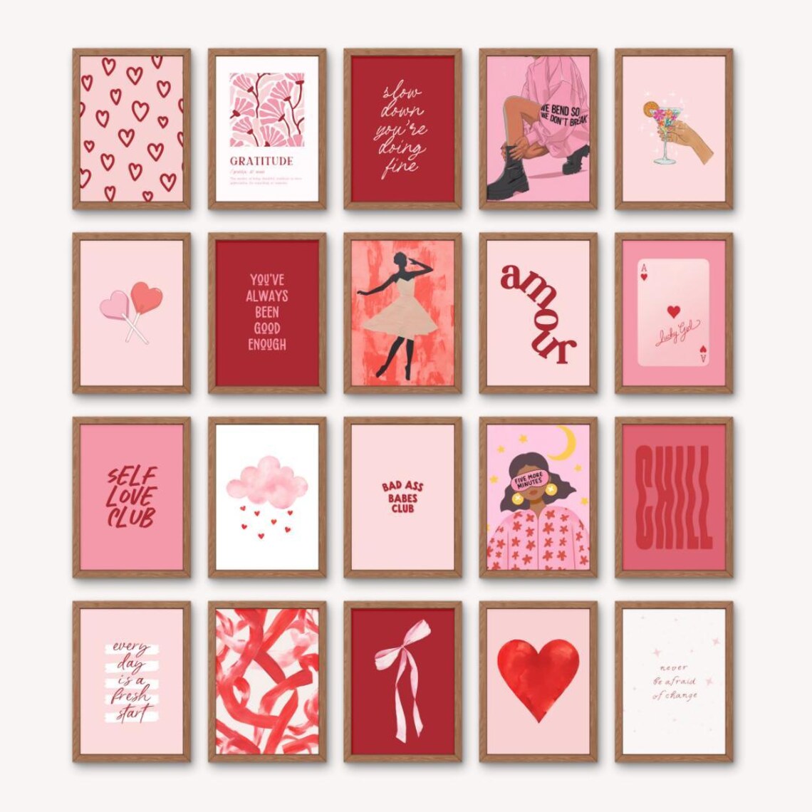 Preppy Wall Print Bundle | Printable Wall Art, Girl Bedroom Decor ...