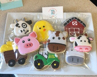 Farm Animal Cookies Iced Animal Sugar Cookies Barnyard Animals First ...