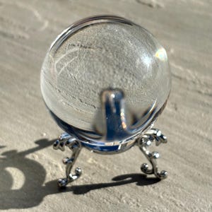 Labyrinth Inspired Crystal Ball (6cm) | Clear Glass Sphere With Stand ...