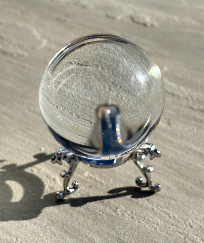 Labyrinth Inspired Crystal Ball (6cm) | Clear Glass Sphere With Stand ...