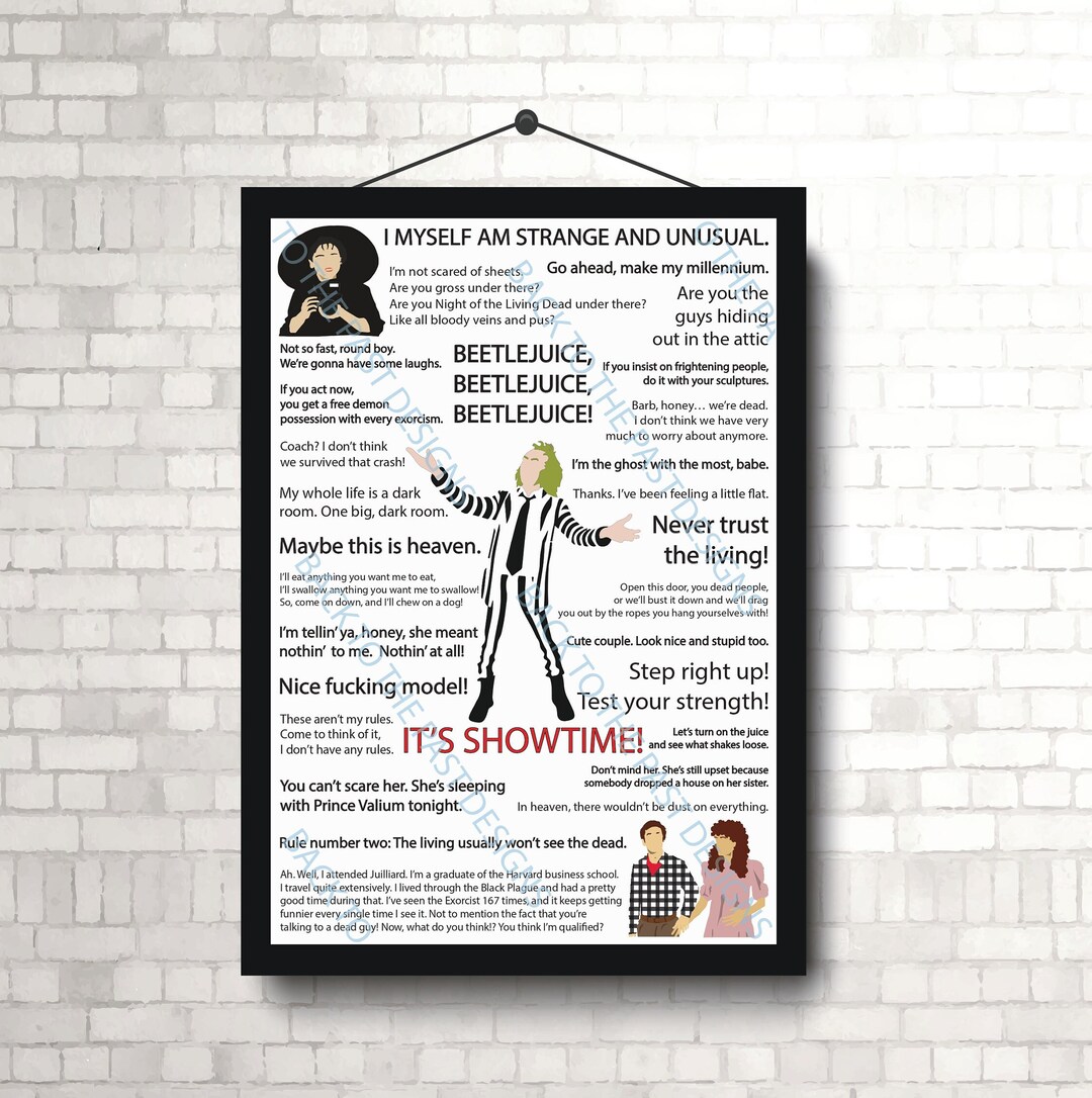 Movie Quote Print - Beetlejuice - Etsy