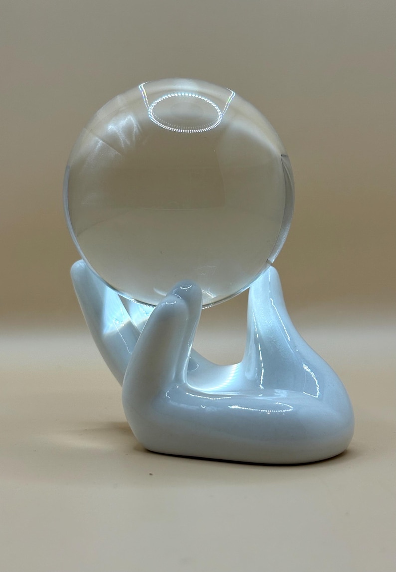 Labyrinth Inspired Crystal Ball (6cm) | Clear Glass Sphere With Stand ...