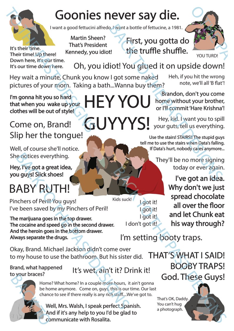 Movie Quote Print the Goonies - Etsy