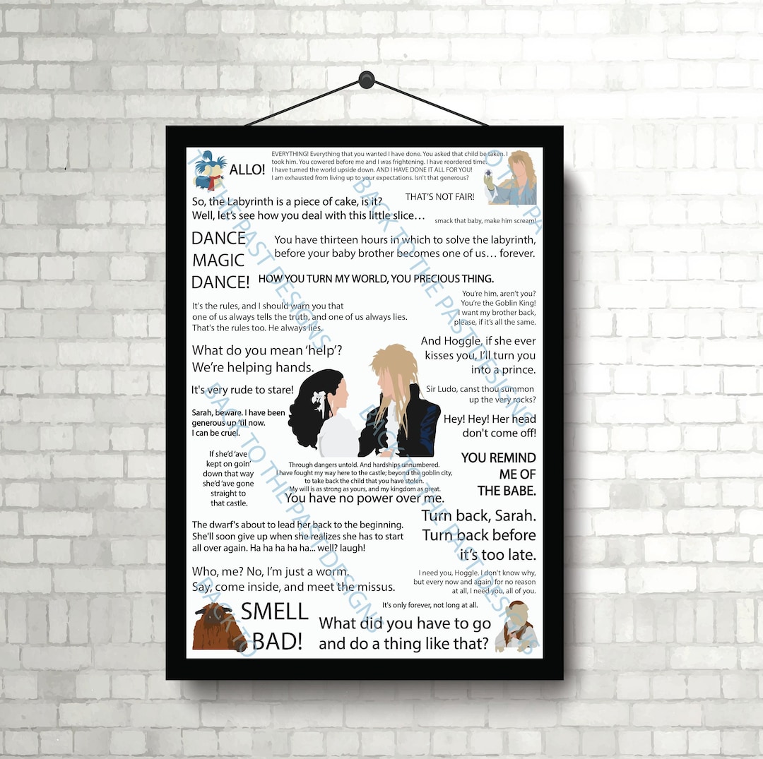 Movie Quote Print - Labyrinth - Etsy