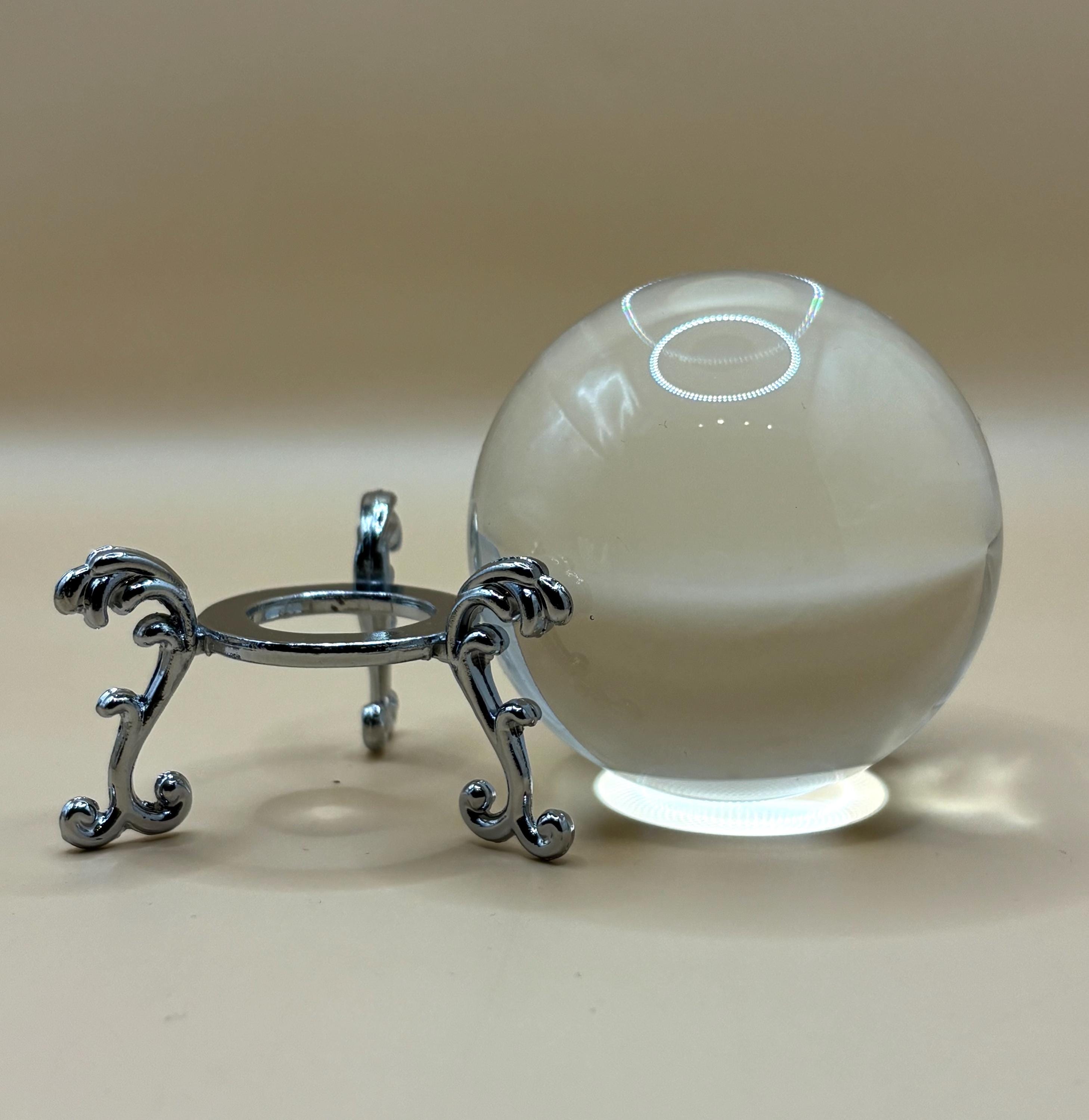 Labyrinth Inspired Crystal Ball (6cm) | Clear Glass Sphere With Stand ...