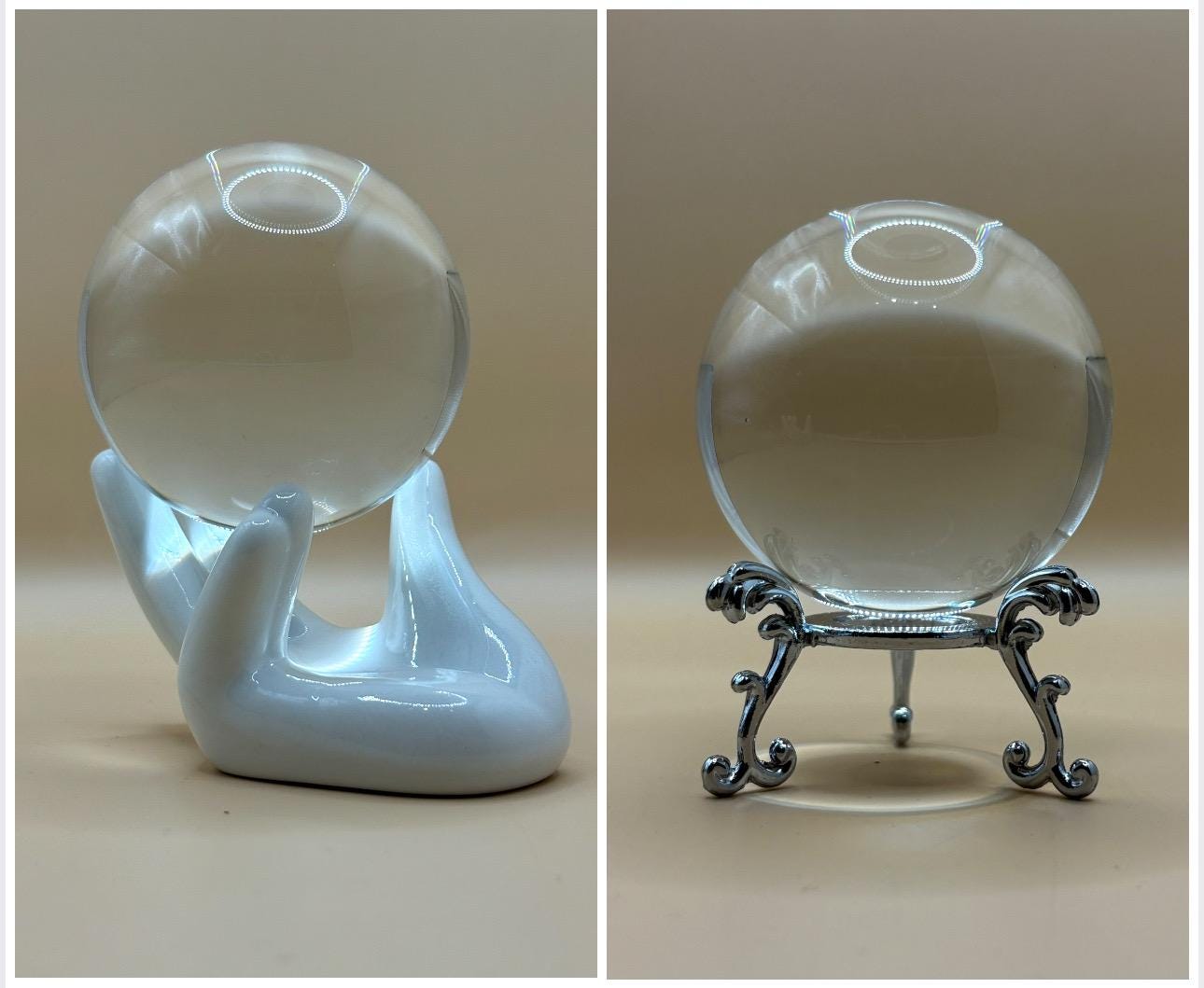 Labyrinth Inspired Crystal Ball (6cm) | Clear Glass Sphere With Stand ...