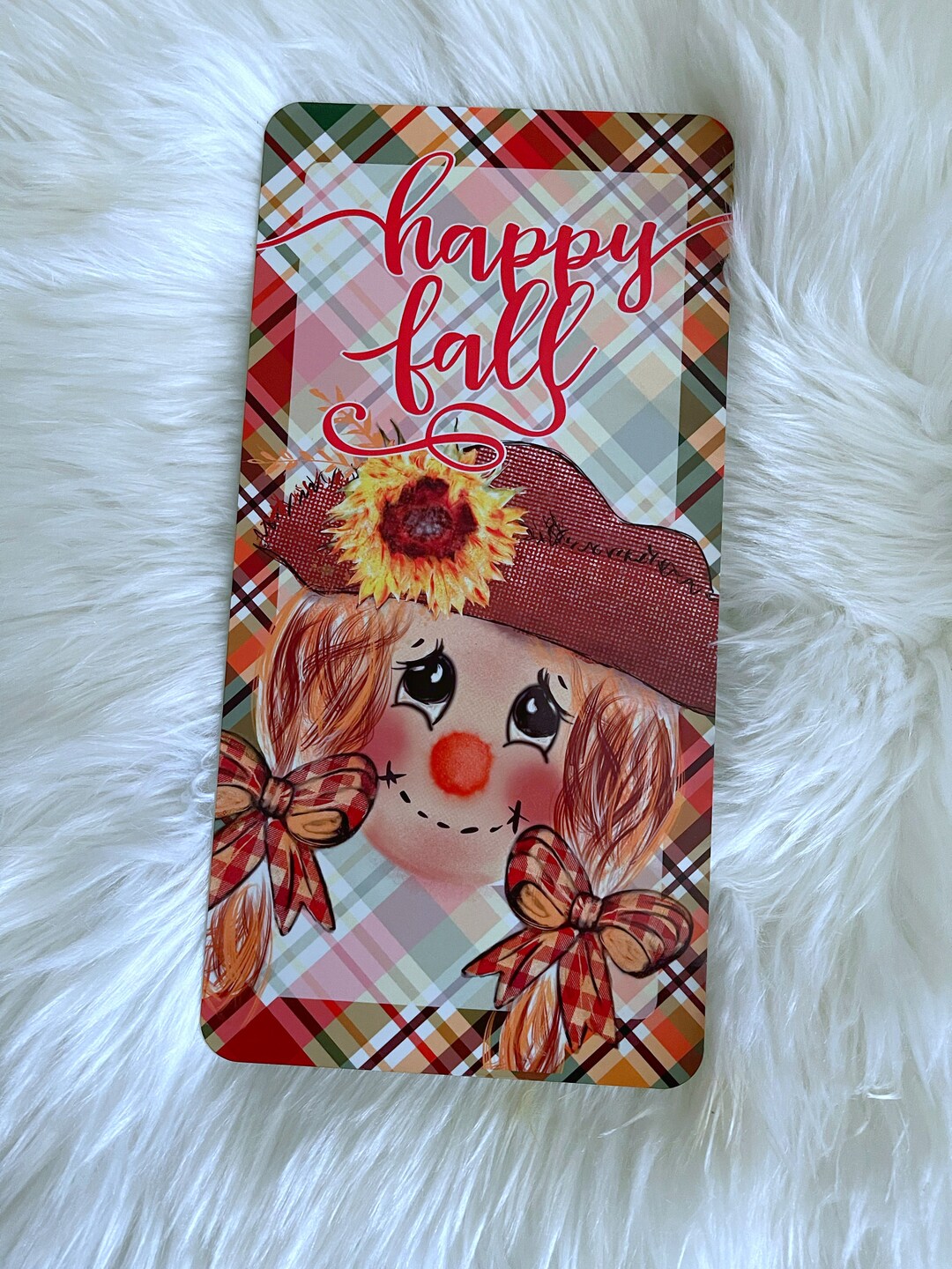 Happy Fall Metal Wreath Sign, Fall Sign, Scarecrow Wreath Sign, Home ...