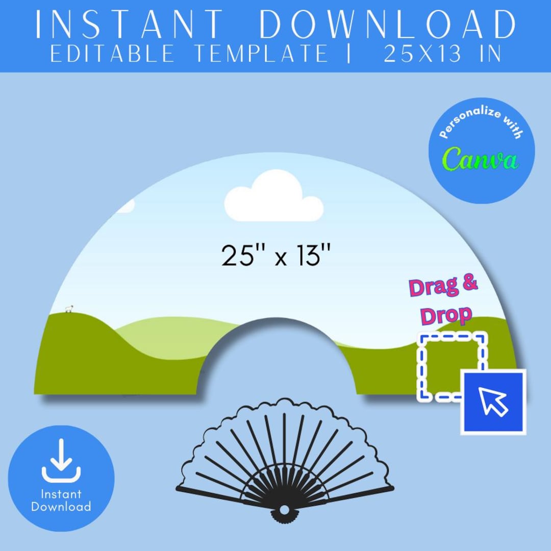 Clack Fan Template, Canva Template, Editable, Clack Fan, Sublimation ...