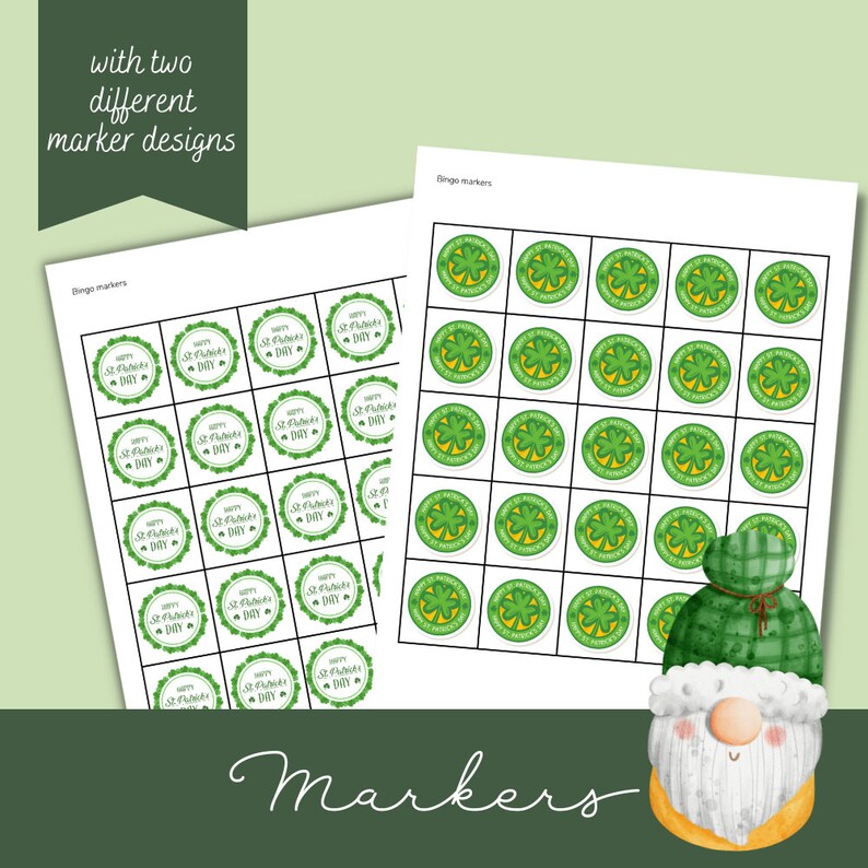 St. Patrick's Day Bingo White Background Cards, Activities for Kid and ...