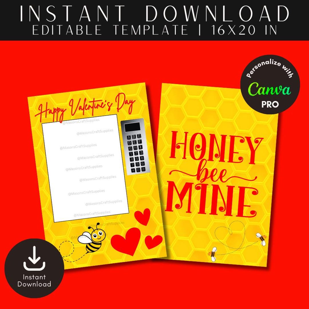Valentine's Day Bumble Bee Vending Machine Template, Valentines, DIY ...