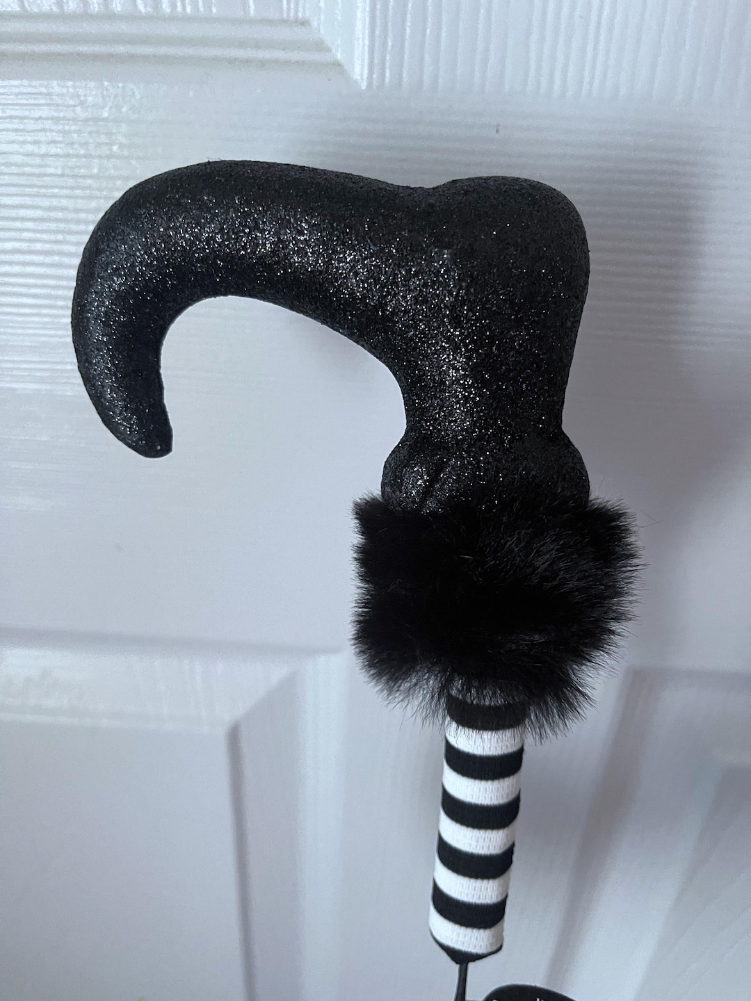 Black Glitter Witch Boot Pick, Witch Embellishment, Halloween, Wreath ...