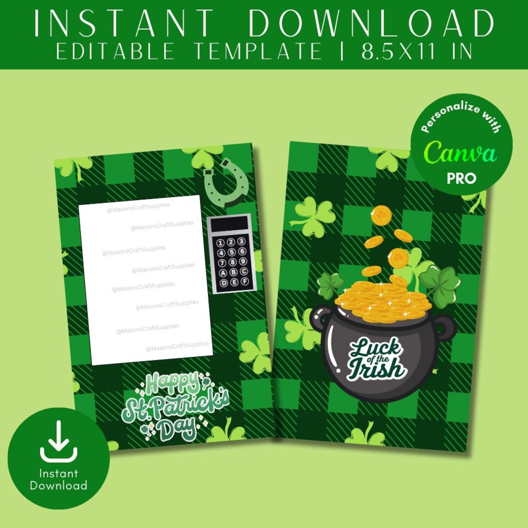 St Patrick's Day Vending Machine Template, St Patrick's, DIY Craft, Do ...