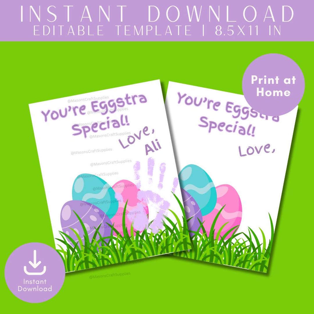 You're Eggstra Special Handprint Craft, Easter Printable for Kids ...