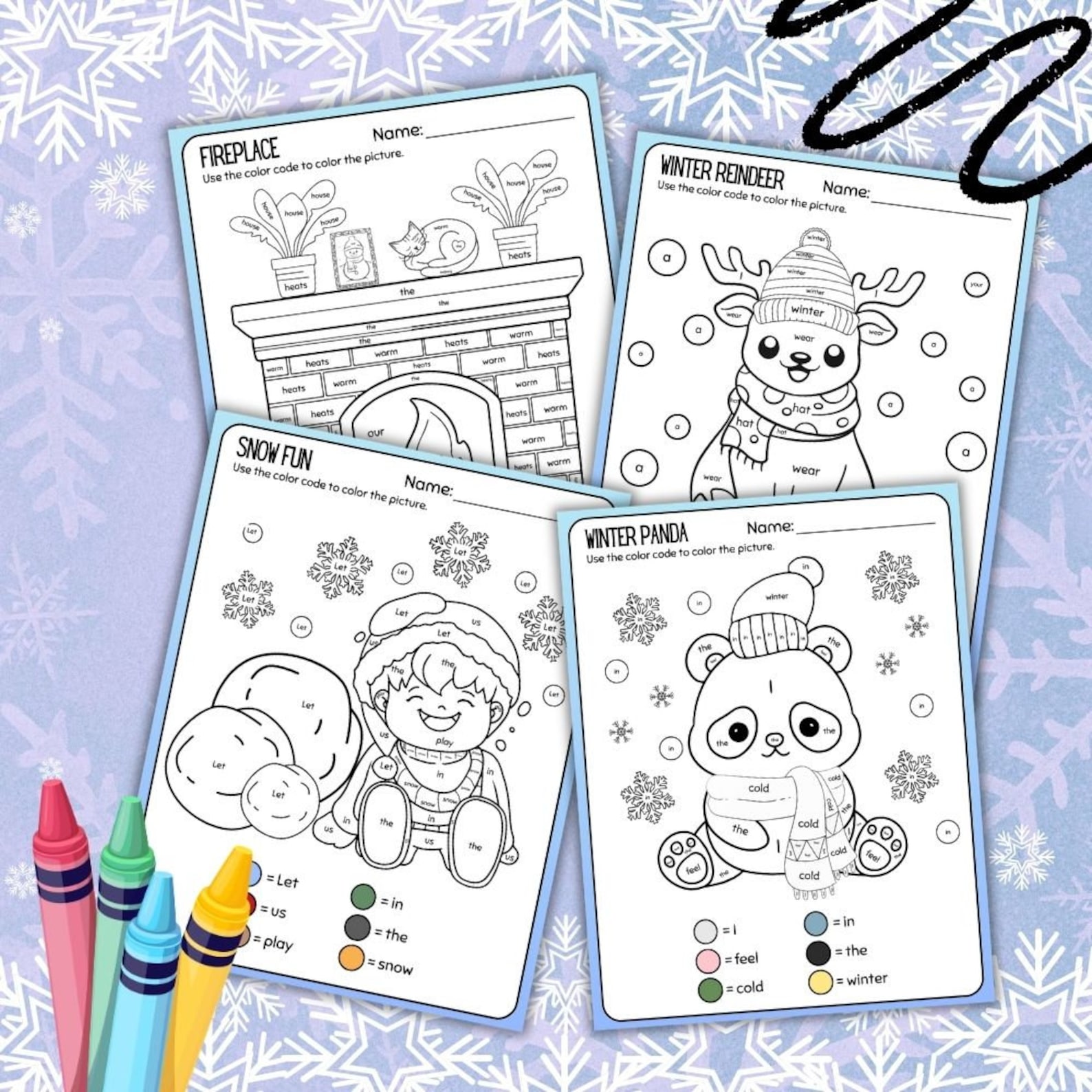 Winter Site Words Coloring Pages for Kids, Coloring, Indoor Activites ...