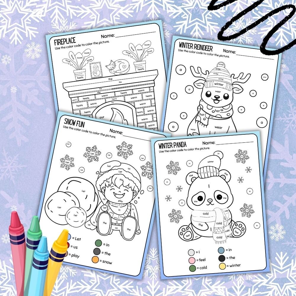 Winter Site Words Coloring Pages for Kids, Coloring, Indoor Activites ...