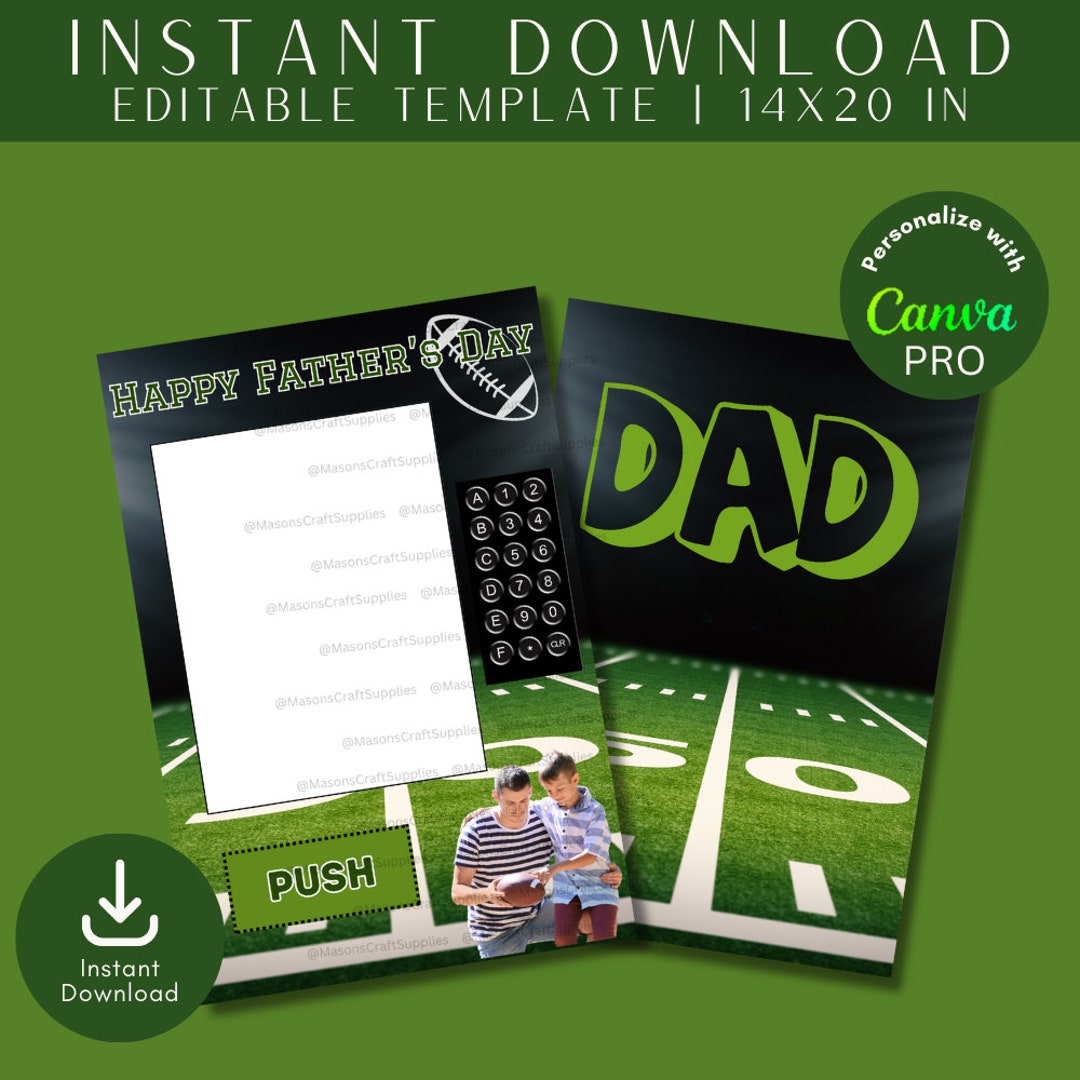 Vending Machine Football Template, Father's Day Craft, Fathers Day, Do ...